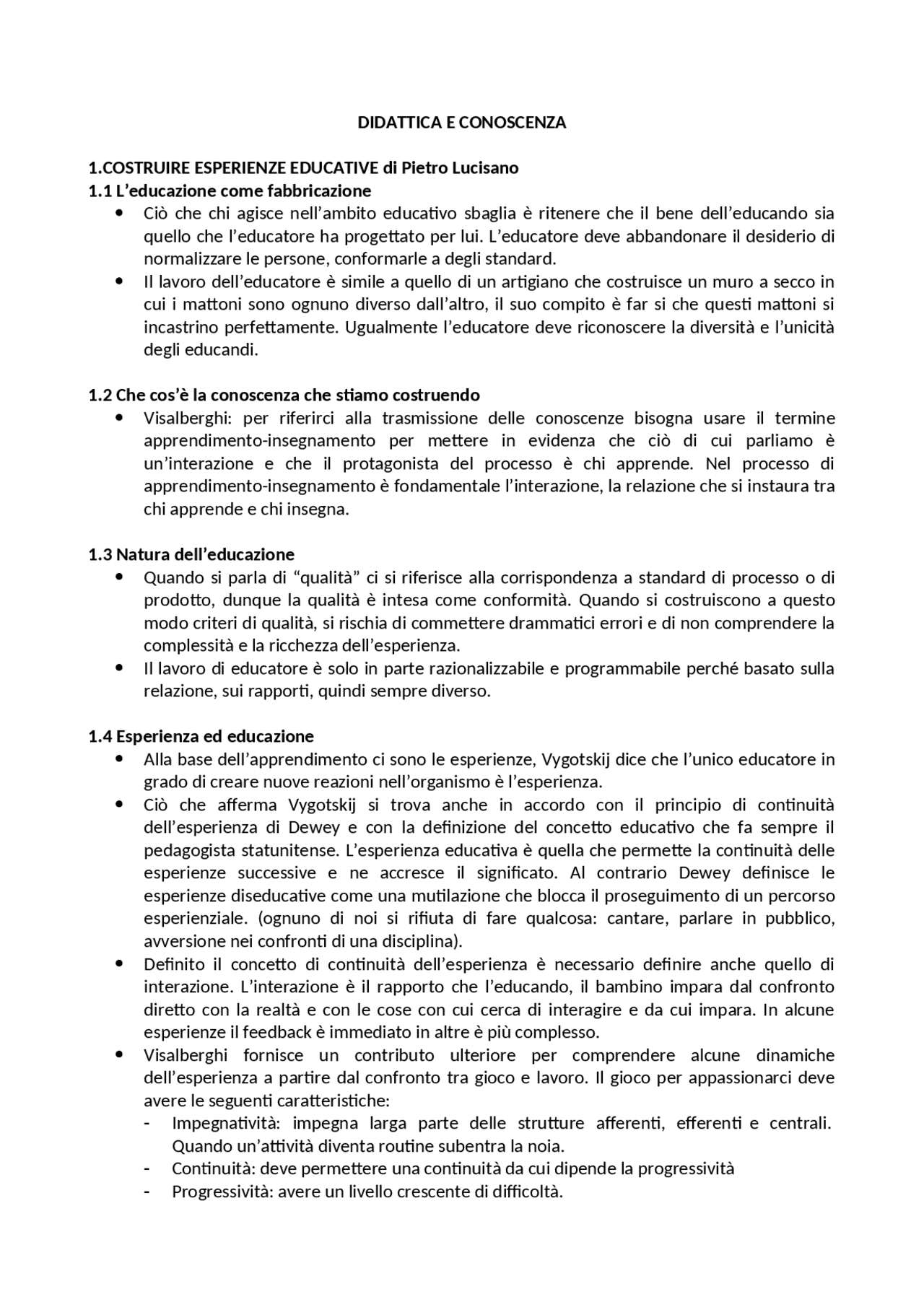Didattica E Conoscenza Docsity