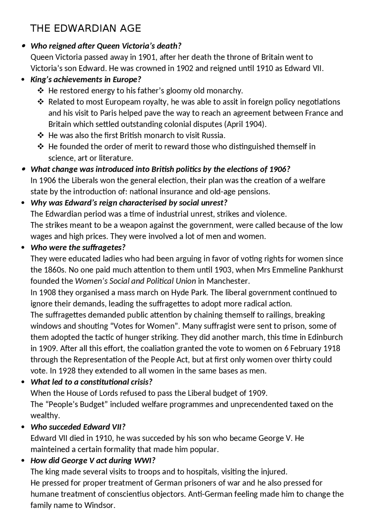 The Edwardian age, Modern Poetry - Docsity