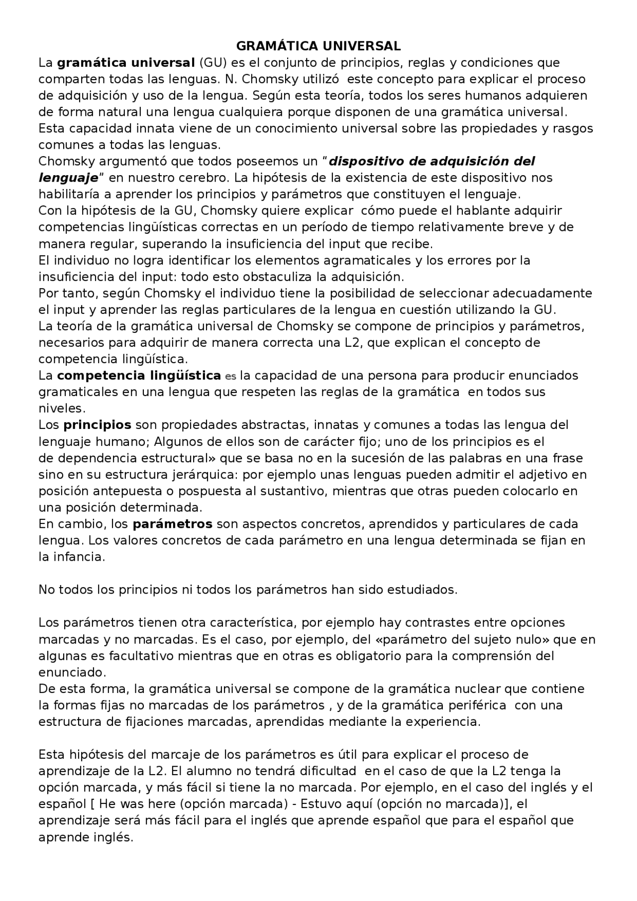 La Gramatica Universal - Docsity