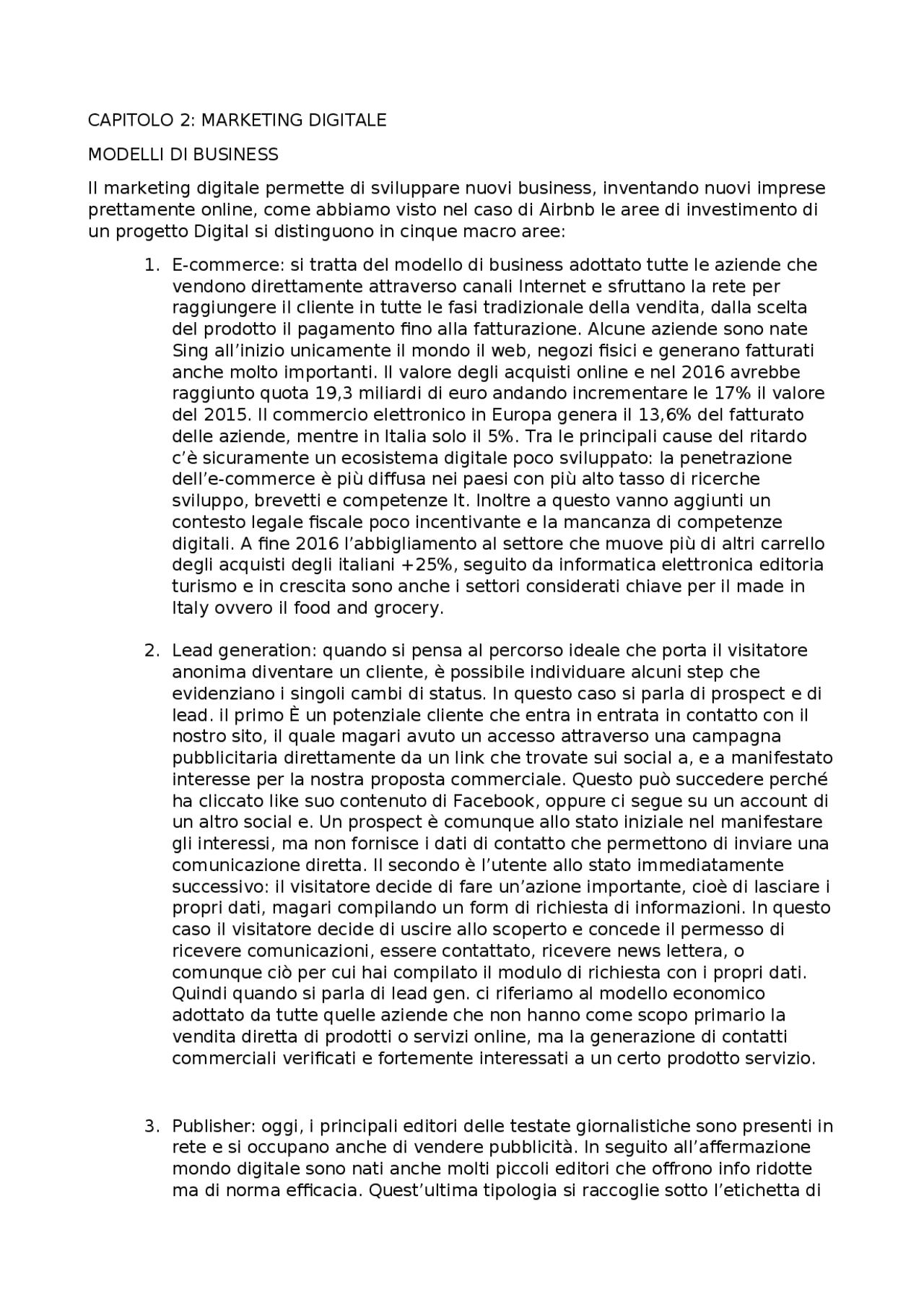 Riassunto Libro Digital Anslytics Docsity