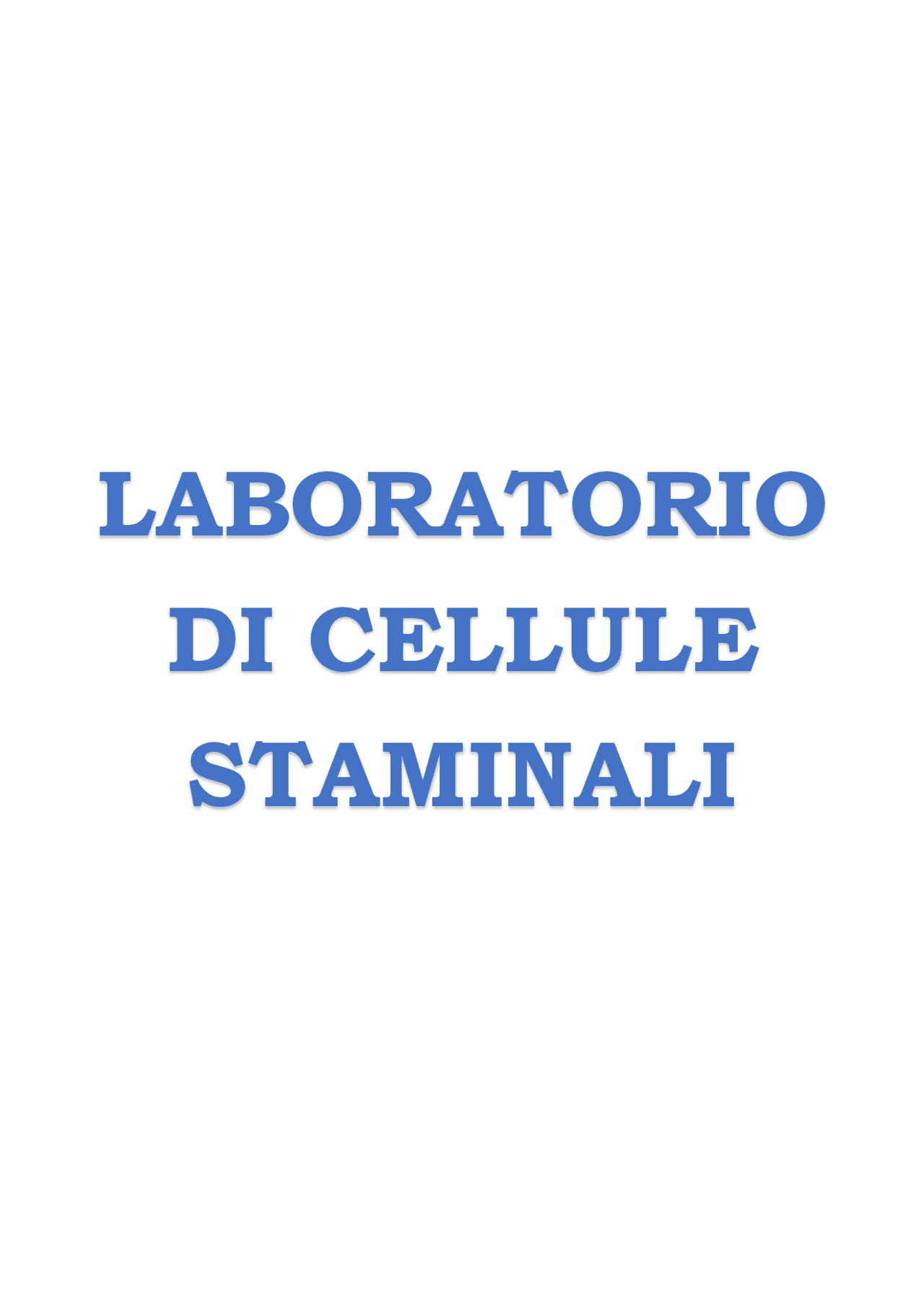 Laboratorio Di Cellule Staminali Docsity