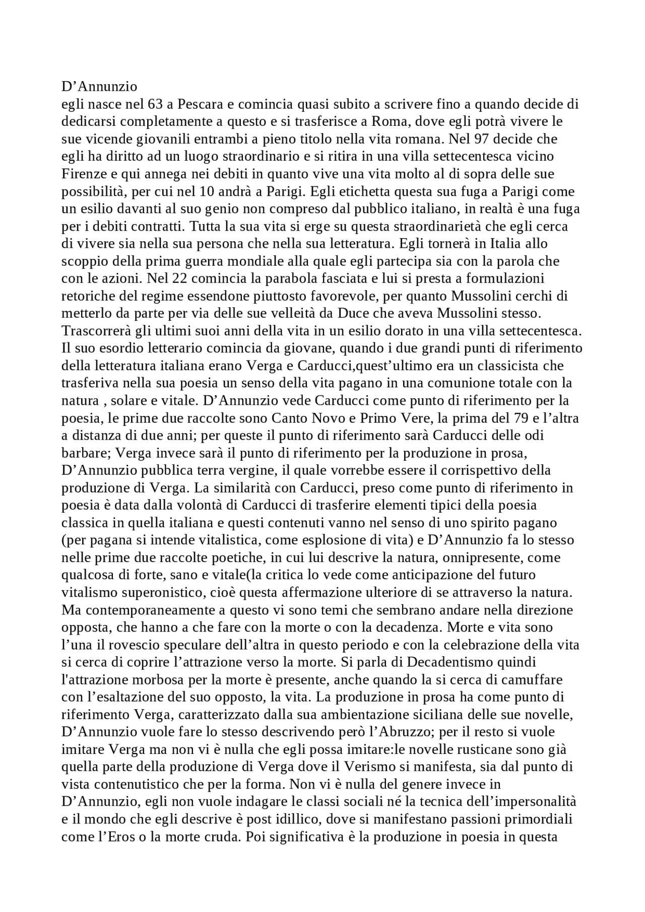 D'Annunzio: vita, opere principali e passaggio dall'estetismo al ...