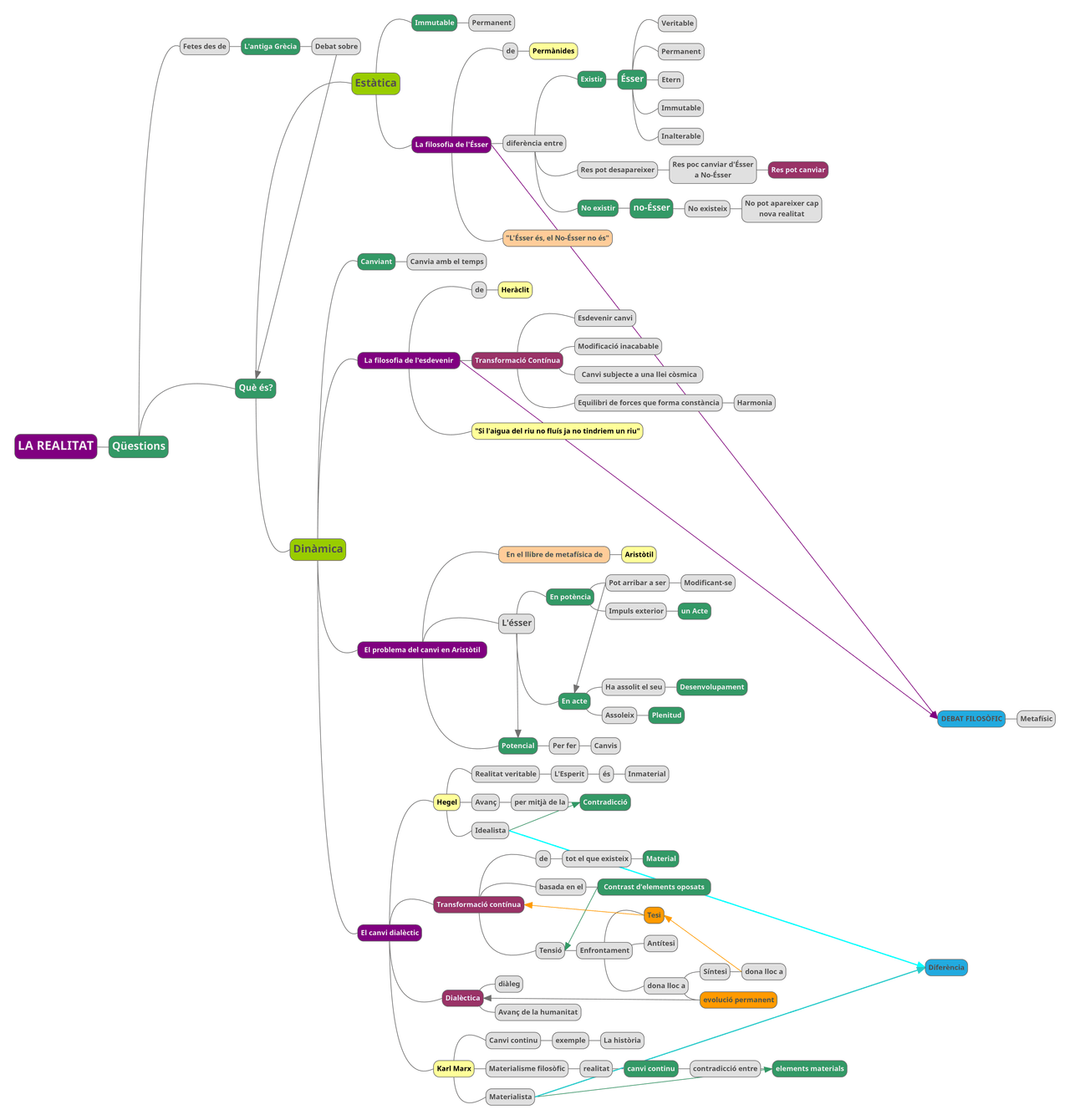 Mapa mental sobre la realitat - Apunts de filosofia - Docsity
