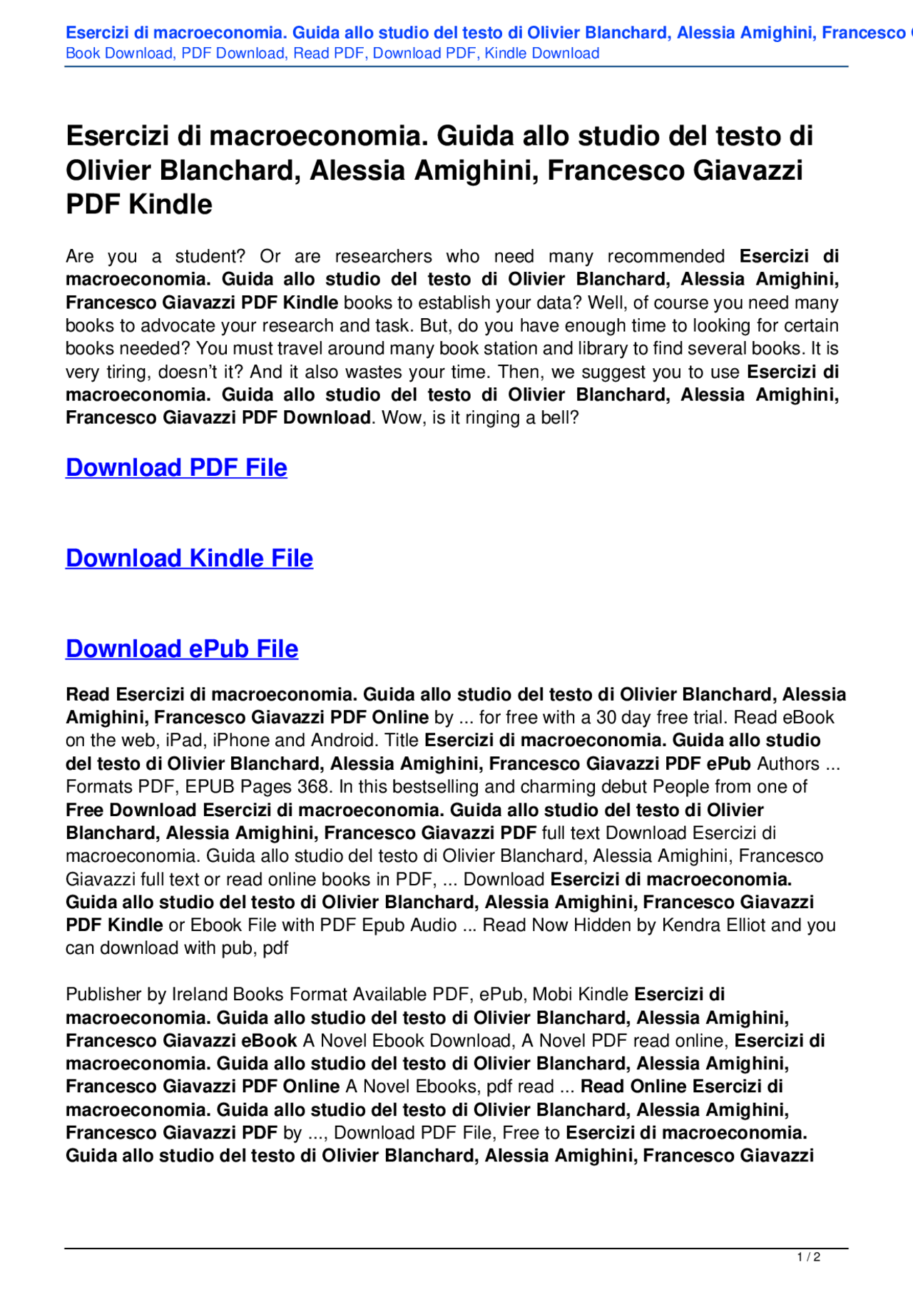 Esercizi Di Macroeconomia Docsity