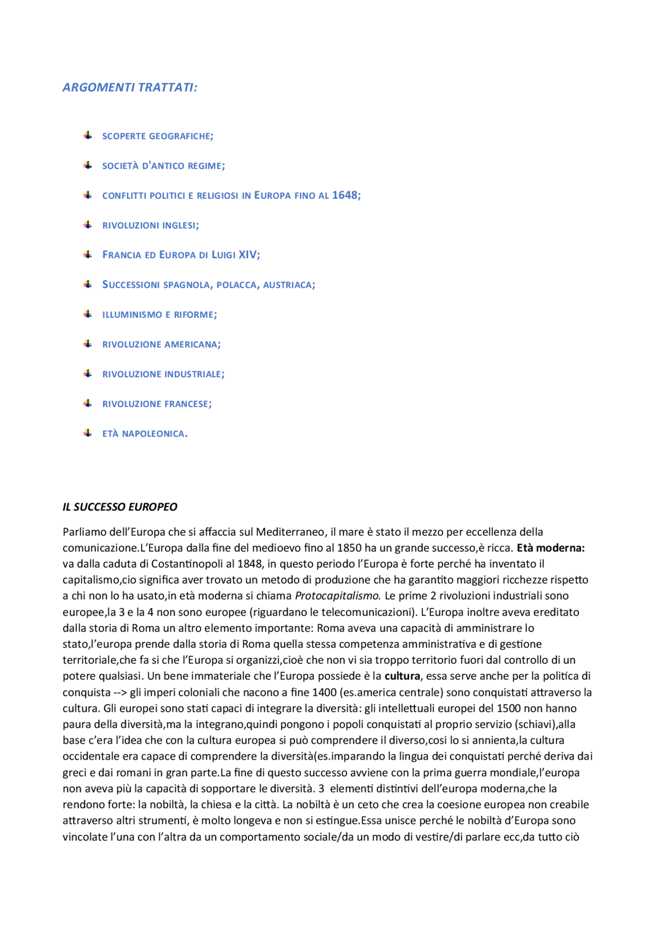 Appunti Completi Di Storia Moderna Prof Silvano Docsity