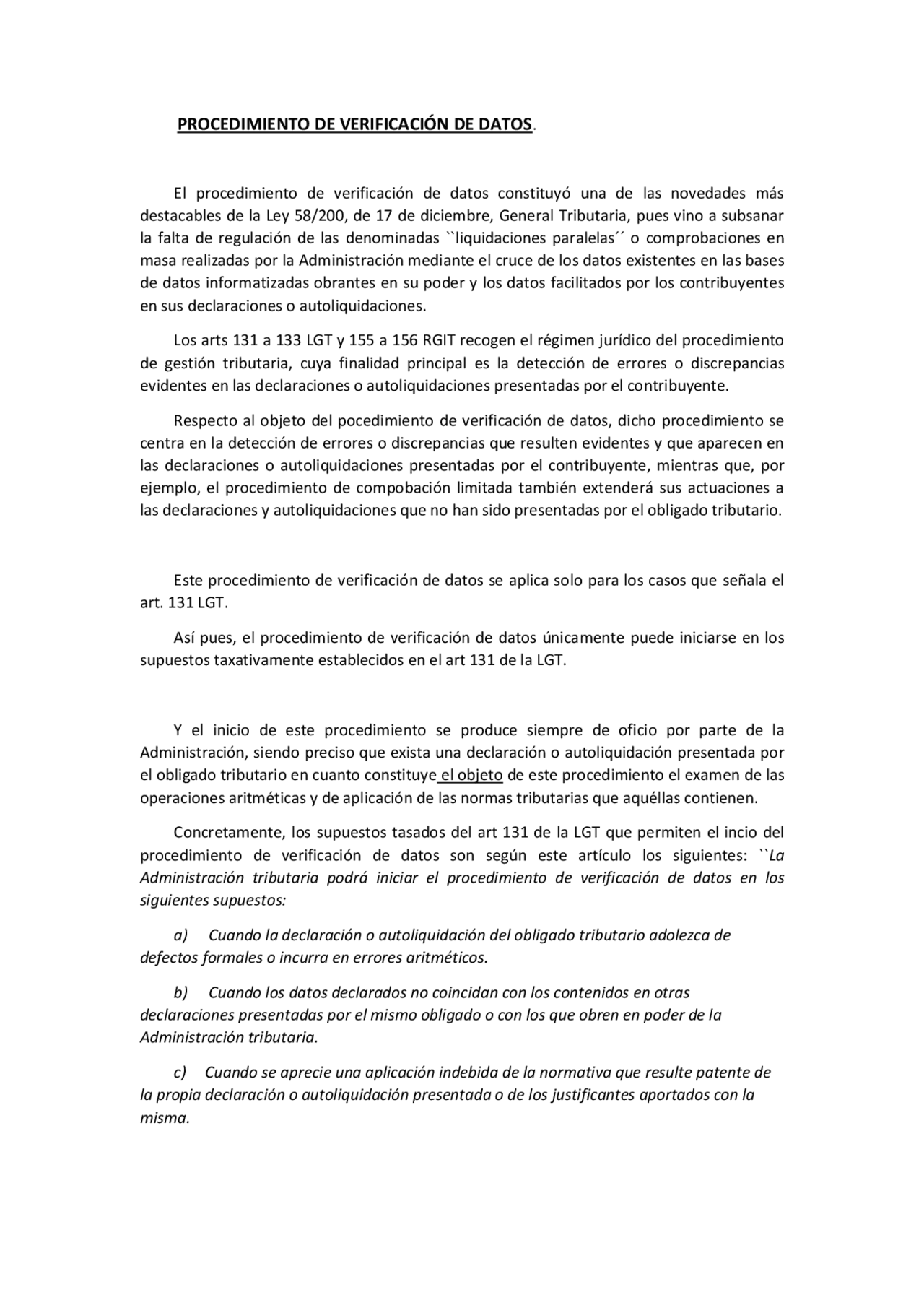 Derecho De Procedimientos Tributarios Docsity