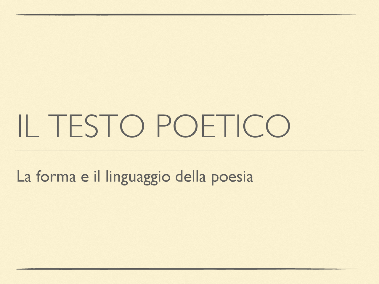 Il testo poetico: la forma e il linguaggio della poesia - Docsity