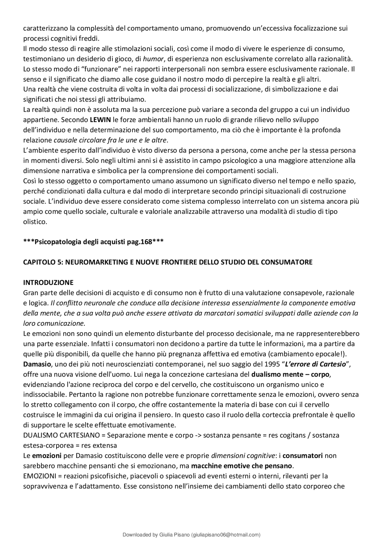 Capitolo 5 Neuromarketing Iulm Docsity