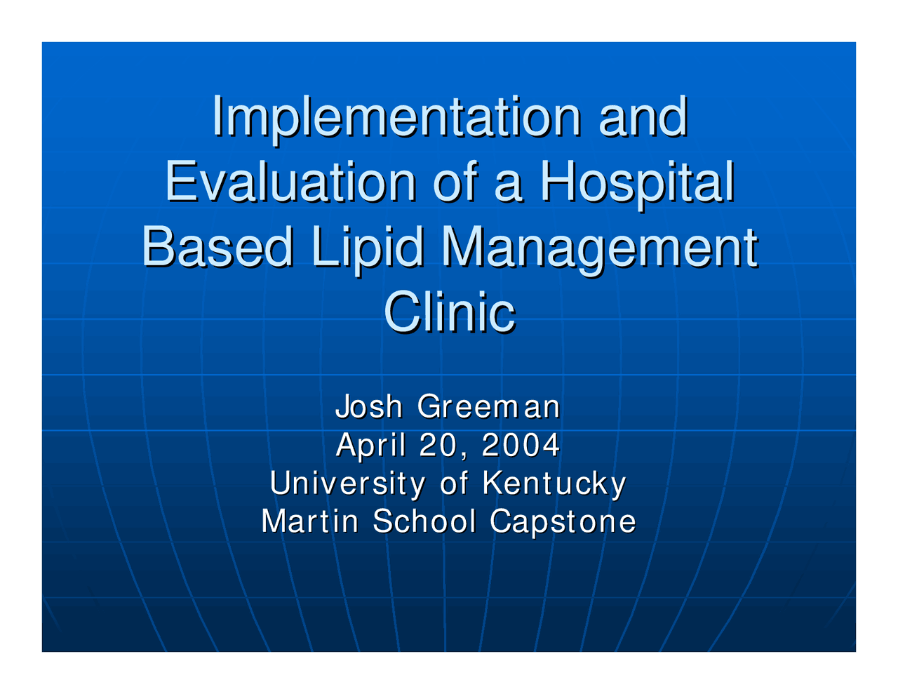 Evaluation of a Hospital Based Lipid Management Clinic - Docsity