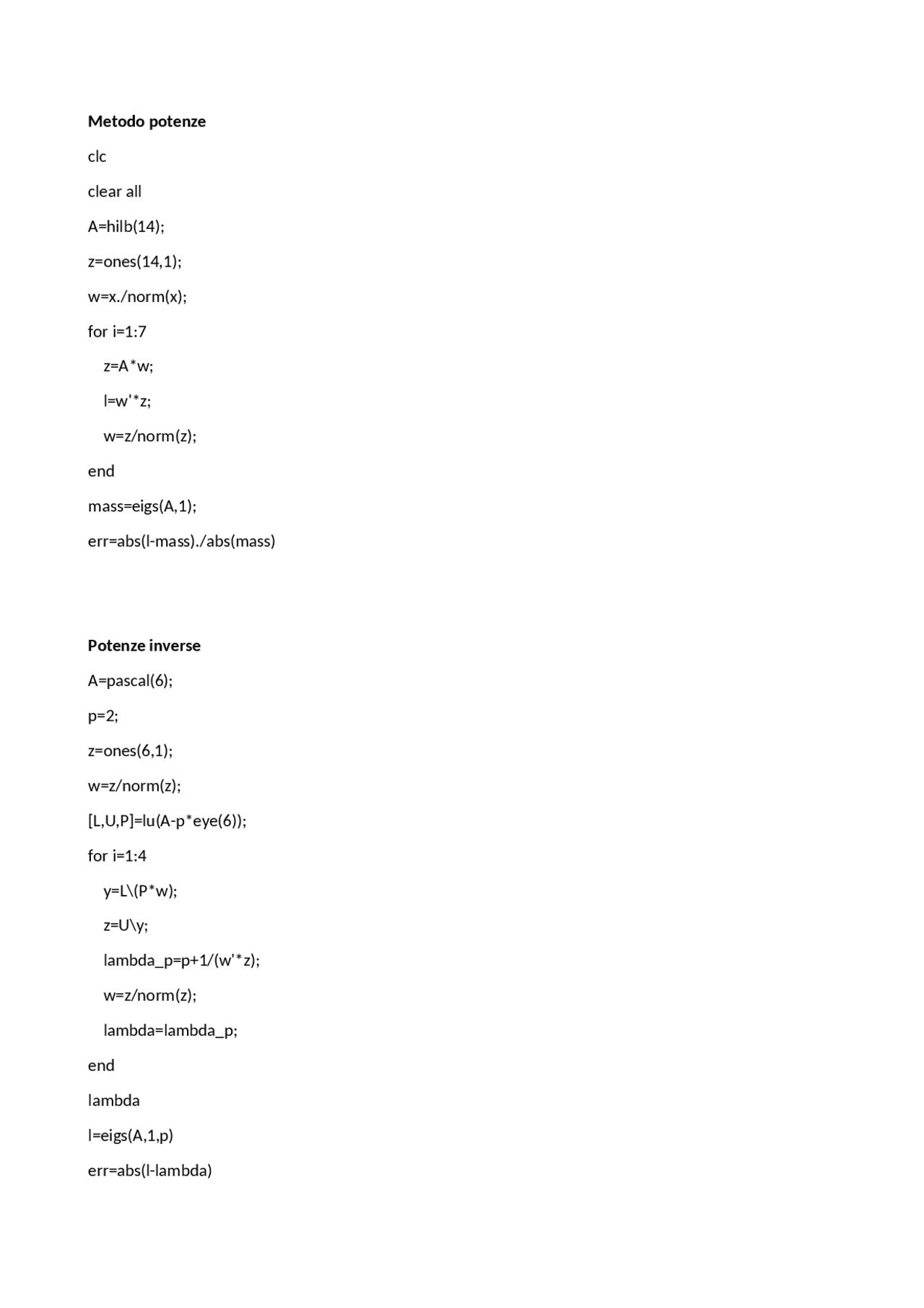 Codici Fondamenti Di Matlab Per Lesame Parte 2 Docsity