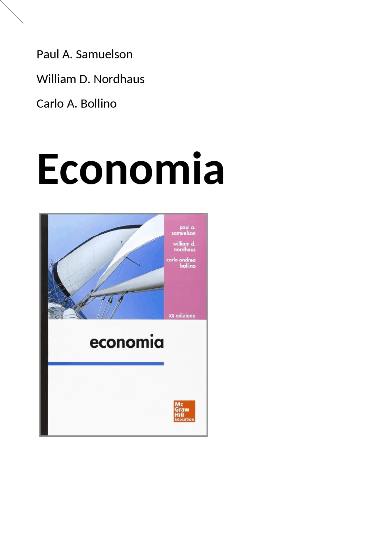 ECONOMIA POLITICA - Paul A. Samuelson - Docsity