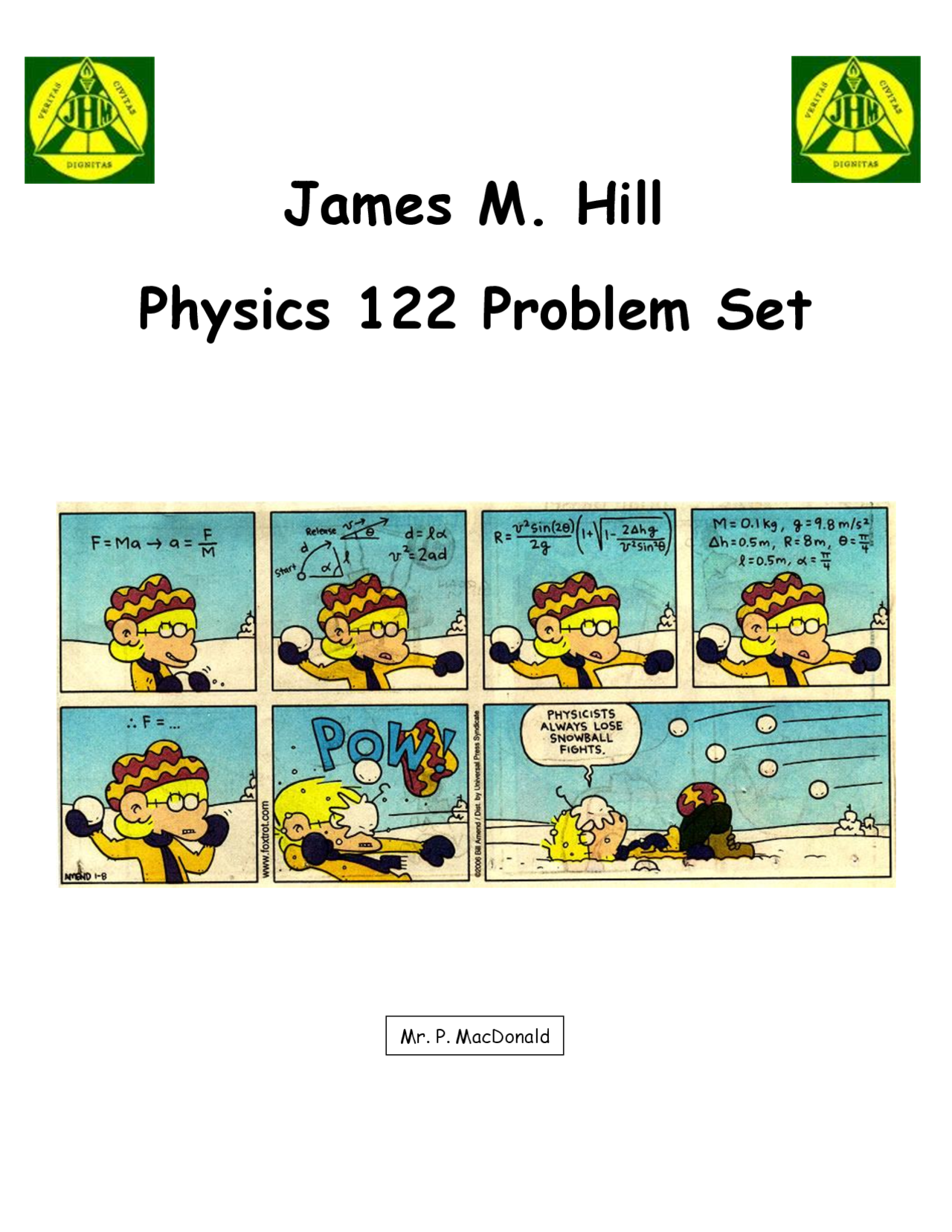 Problem Set Physics I Docsity