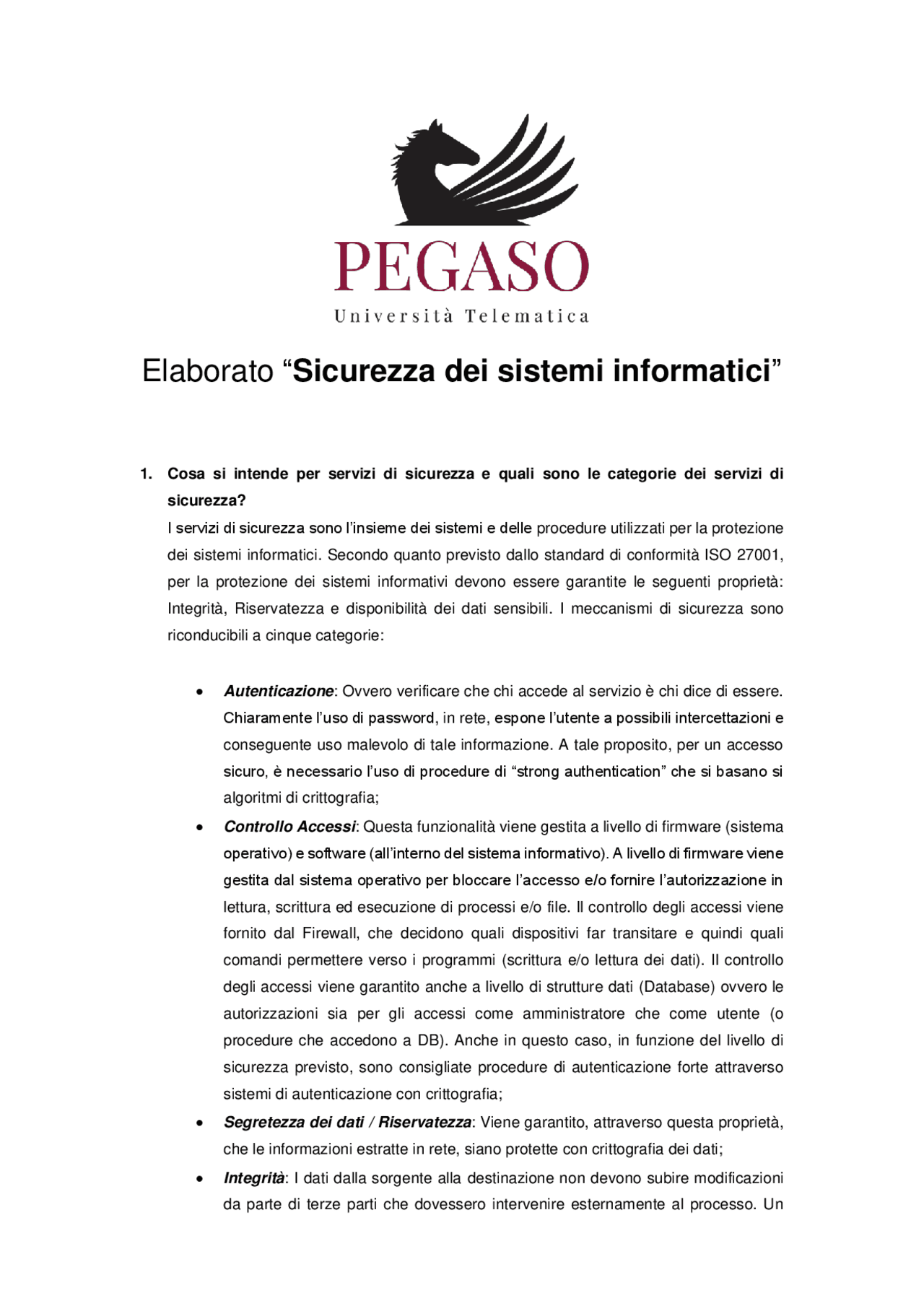 Sicurezza Dei Sistemi Informatici Docsity
