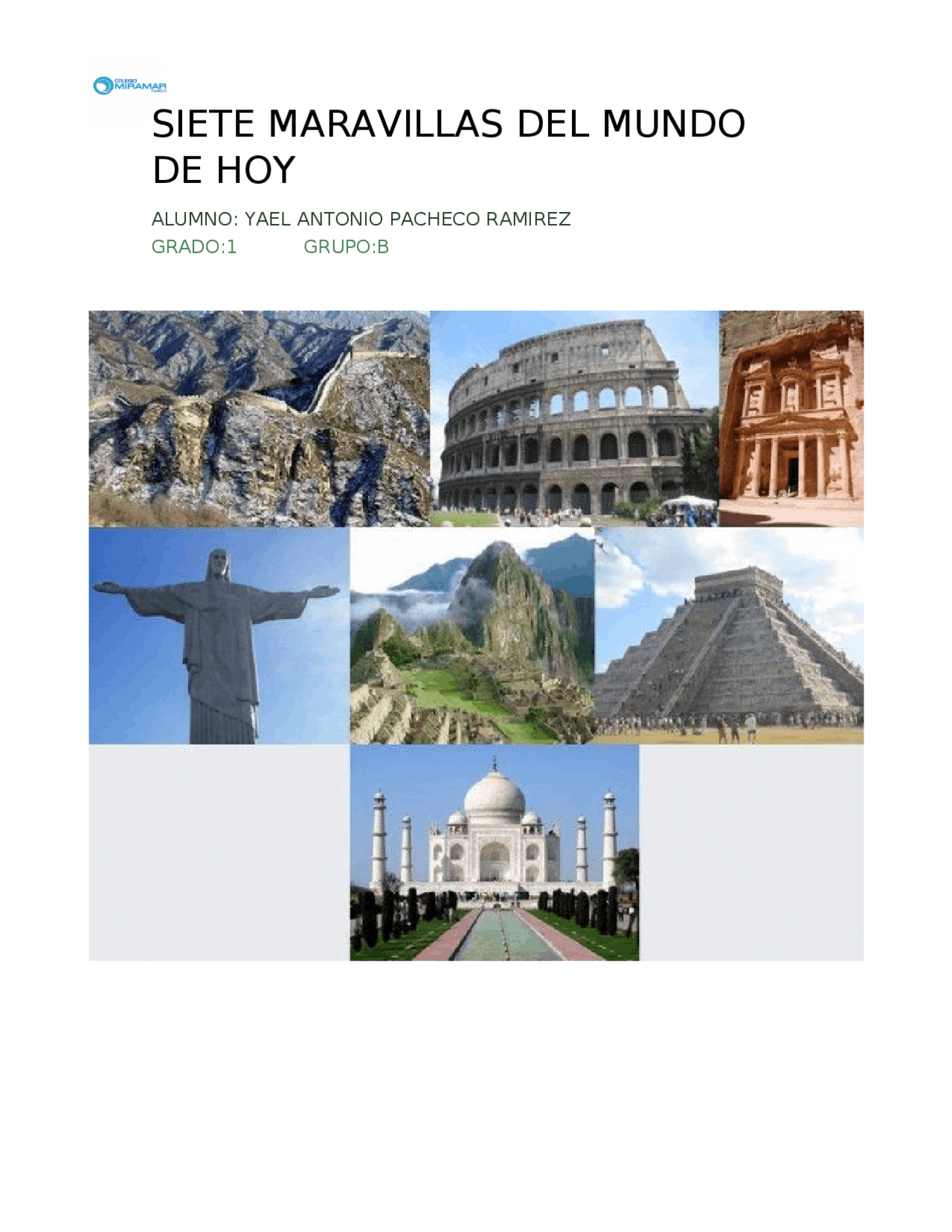 LAS 7 MARAVILLAS DEL MUNDO - Docsity