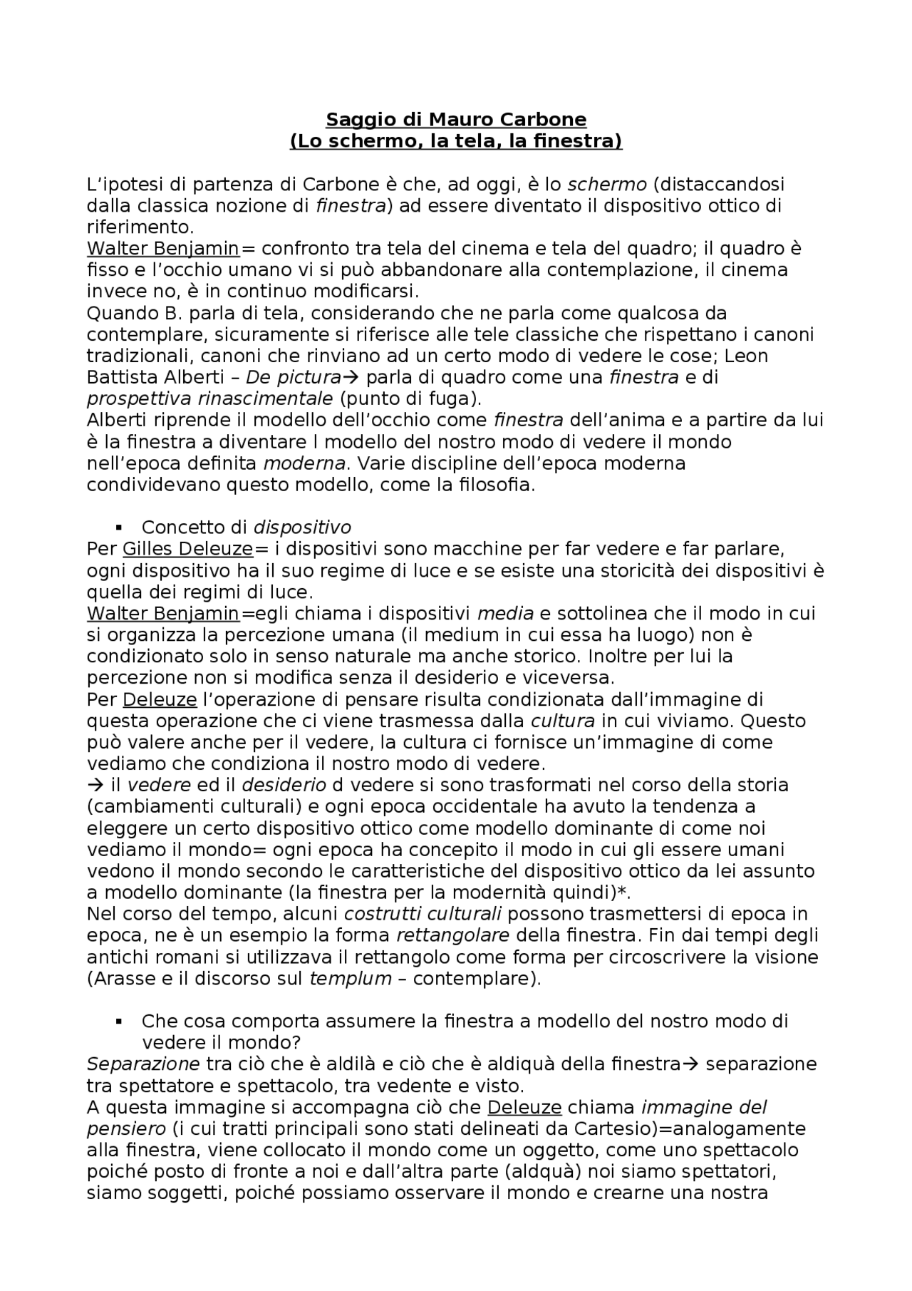 Mauro Carbone Saggio Docsity