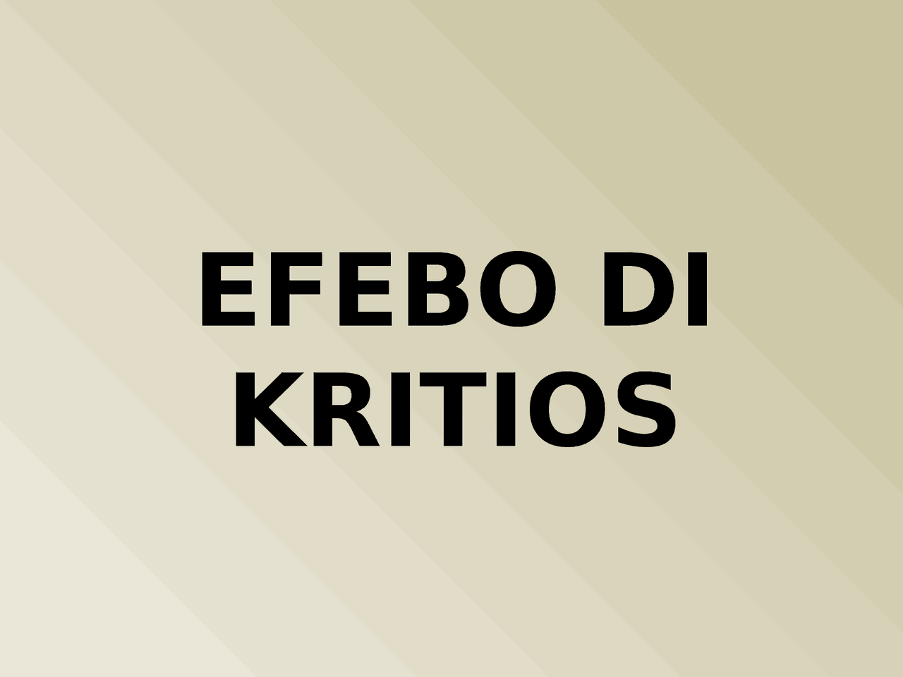 EFEBO DI KRITIOS, SLIDE | Slide di Elementi di storia dell'arte ed ...