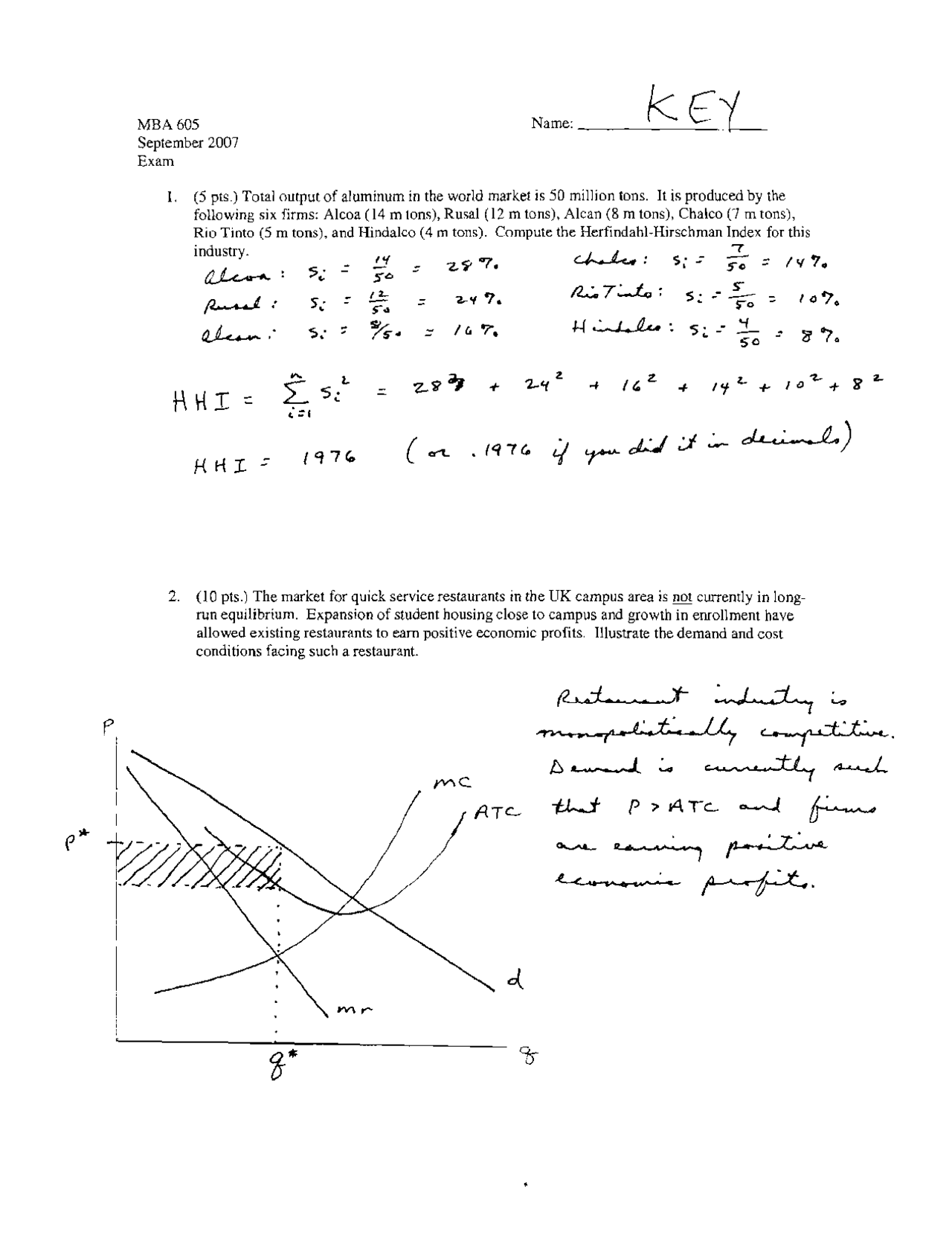 Microeconomics Exam With Solutions Helpful Test Docsity