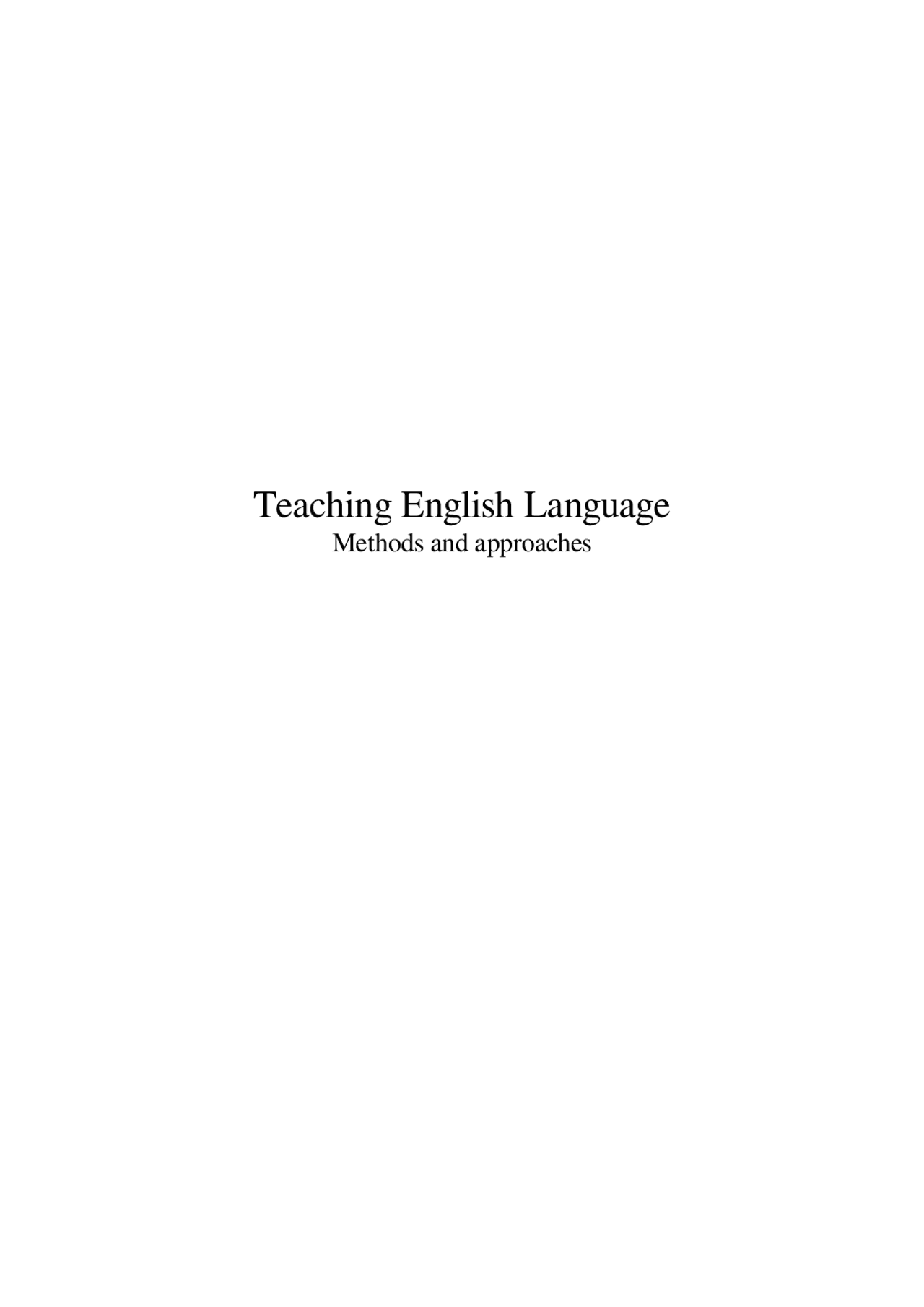 Teaching English Language Docsity