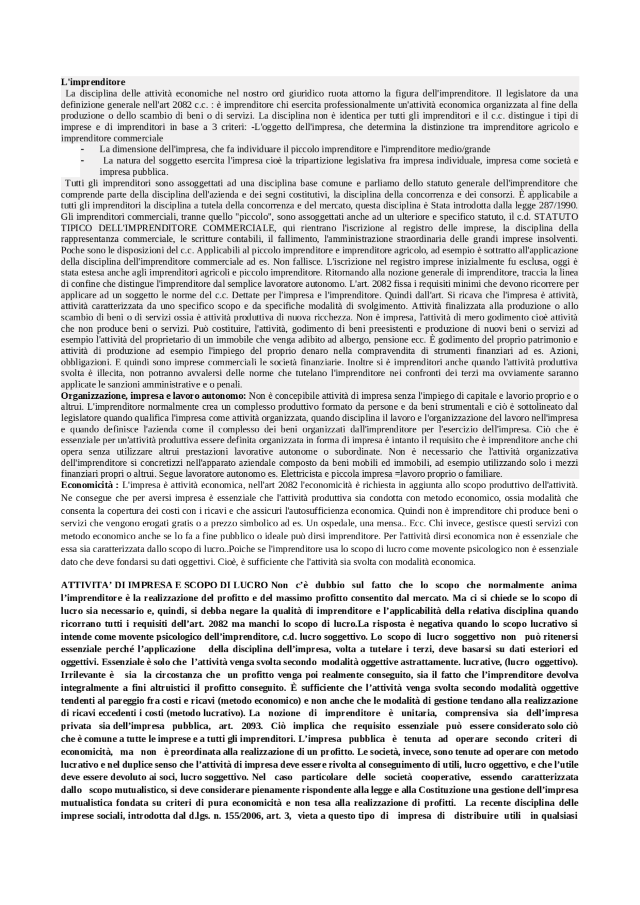 Commerciale Prima Parte Docsity