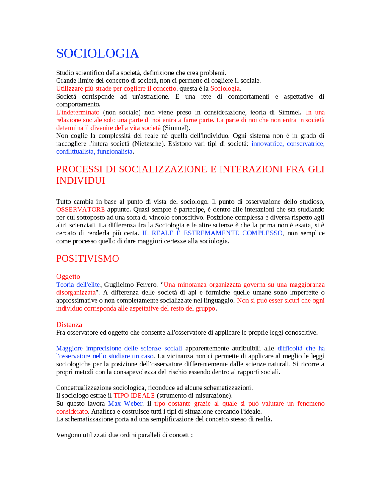 Appunti Di Sociologia Generale Docsity