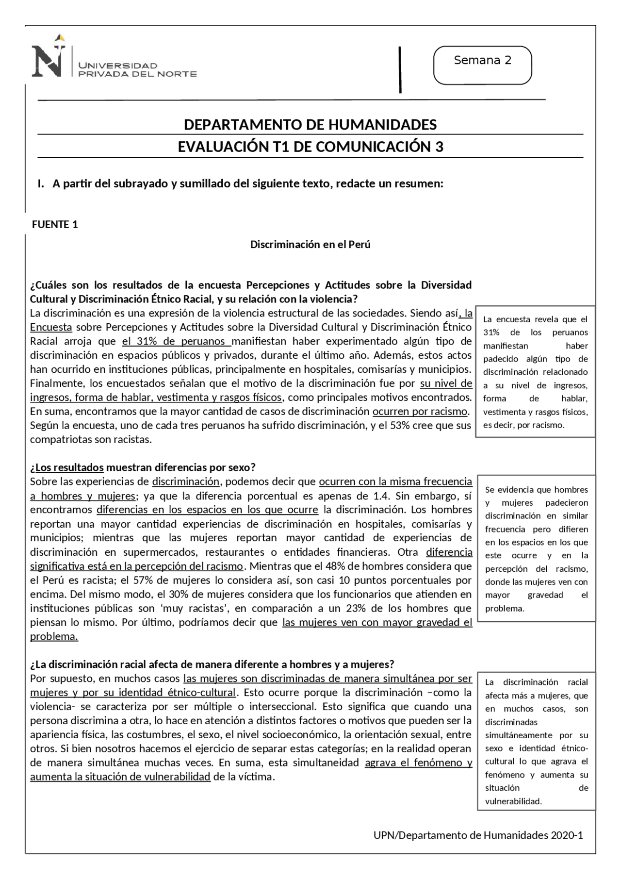 Evalucion T1 De Comunicacion3 Exámenes De Comunicación Docsity