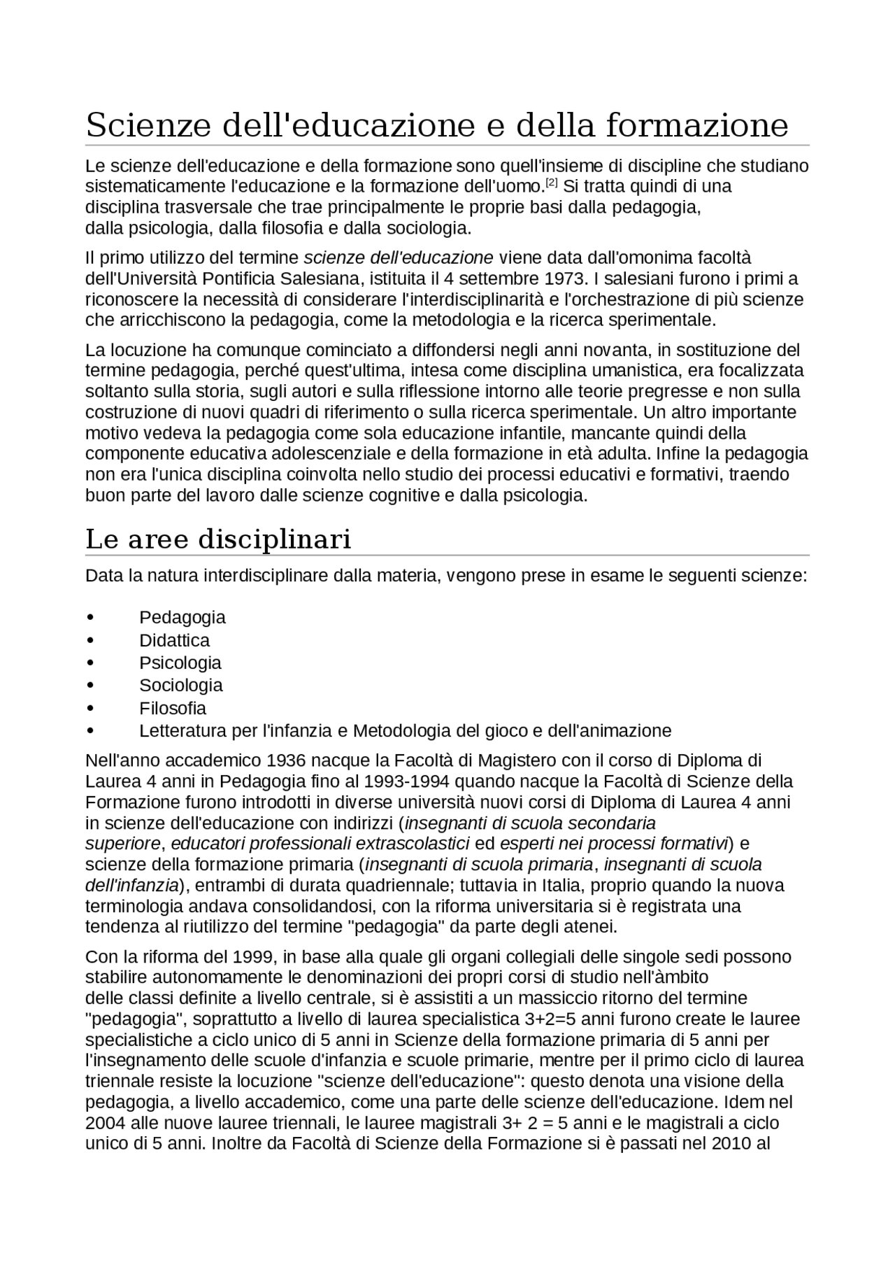 Le Scienze Delleducazione E Della Formazione Docsity