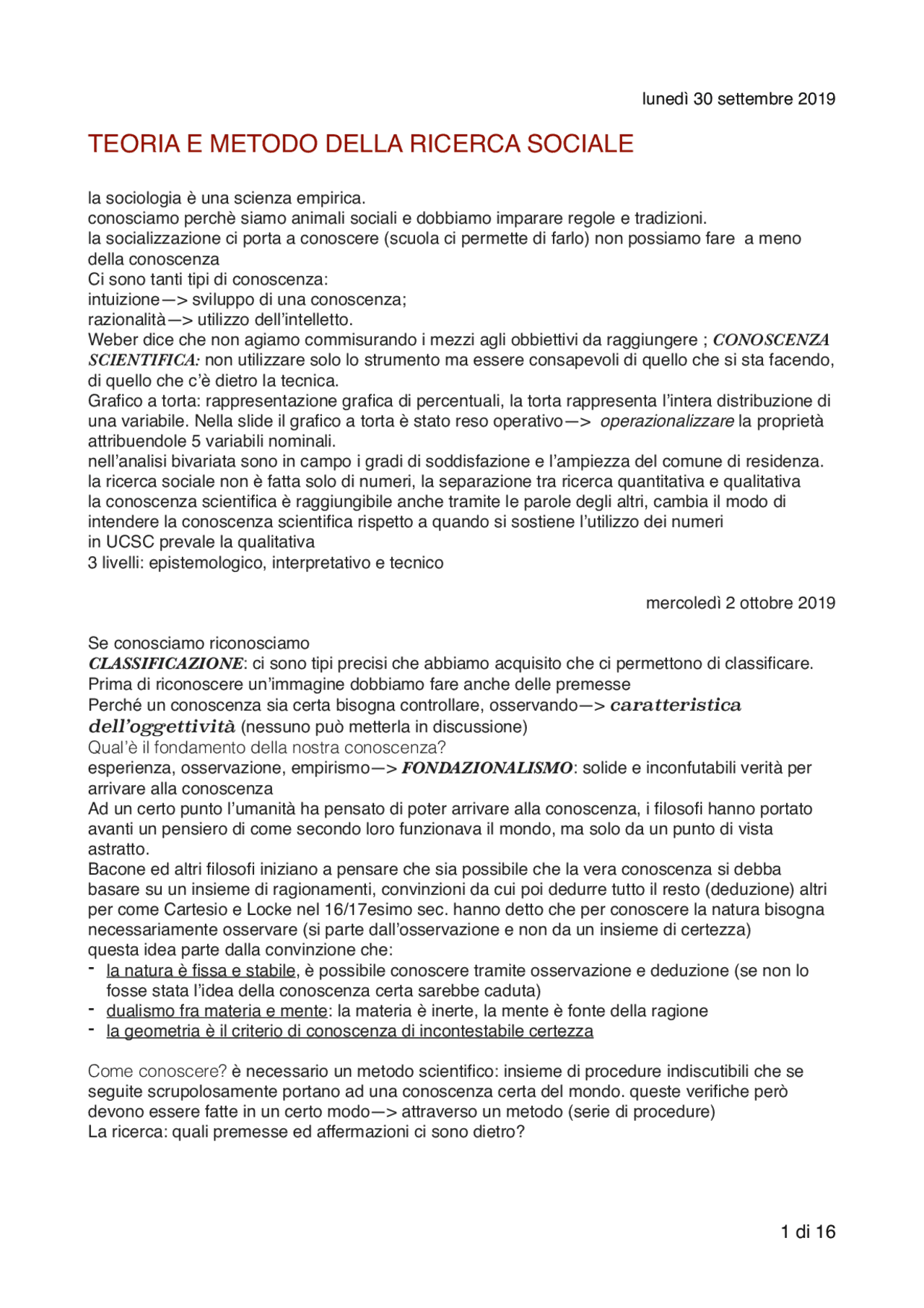 Teoria E Metodo Della Ricerca Sociale Docsity