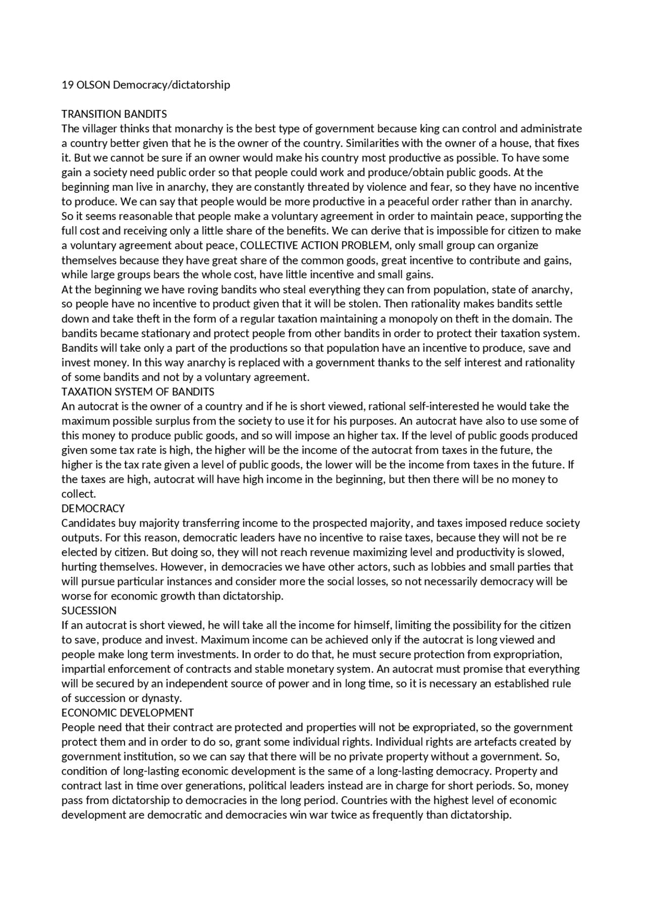 Positive Political Theory Riassunto Docsity