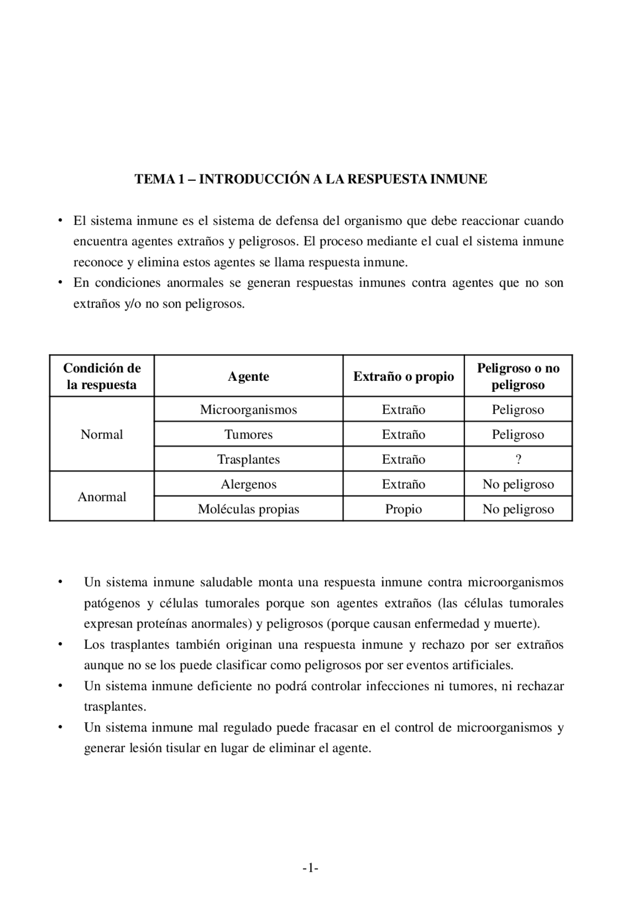 Introduccion Sistema Inmune Resúmenes De Inmunología Docsity