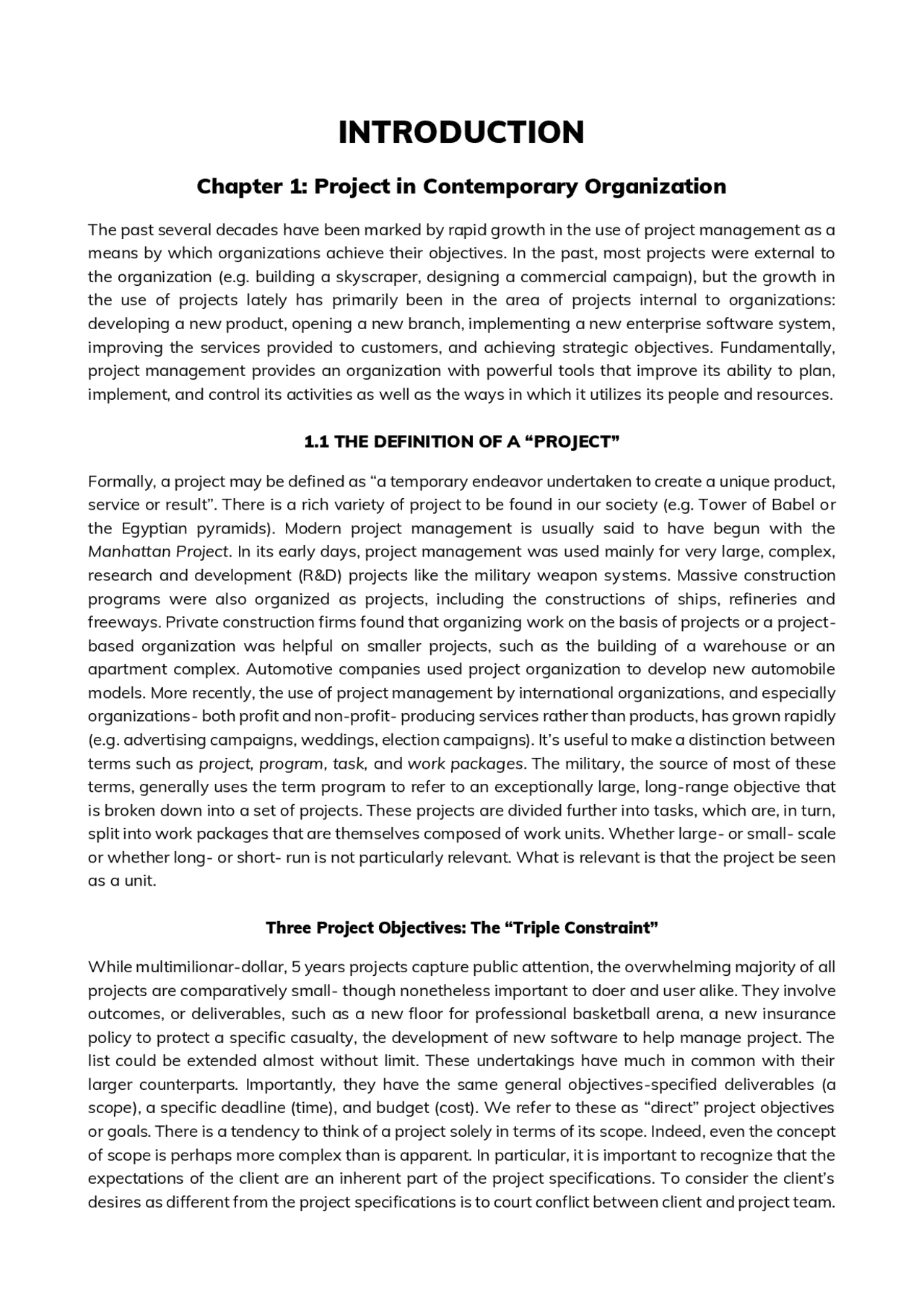 Riassunto Project Management A Managerial Approach Part 1 Docsity