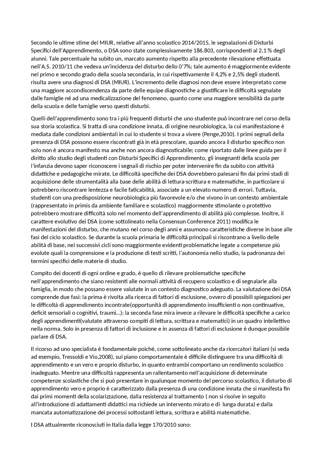 Appunti Didattica Speciale Dsa Docsity