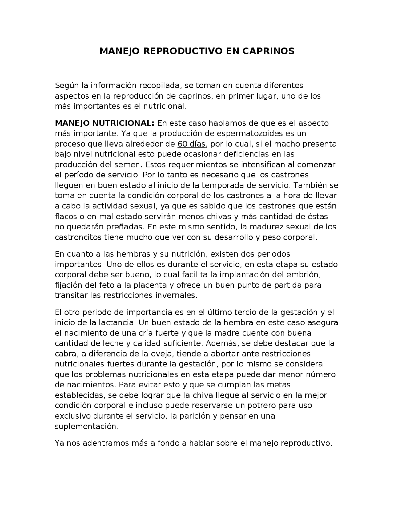 Manejo de reproducción caprina | Guías, Proyectos, Investigaciones de ...