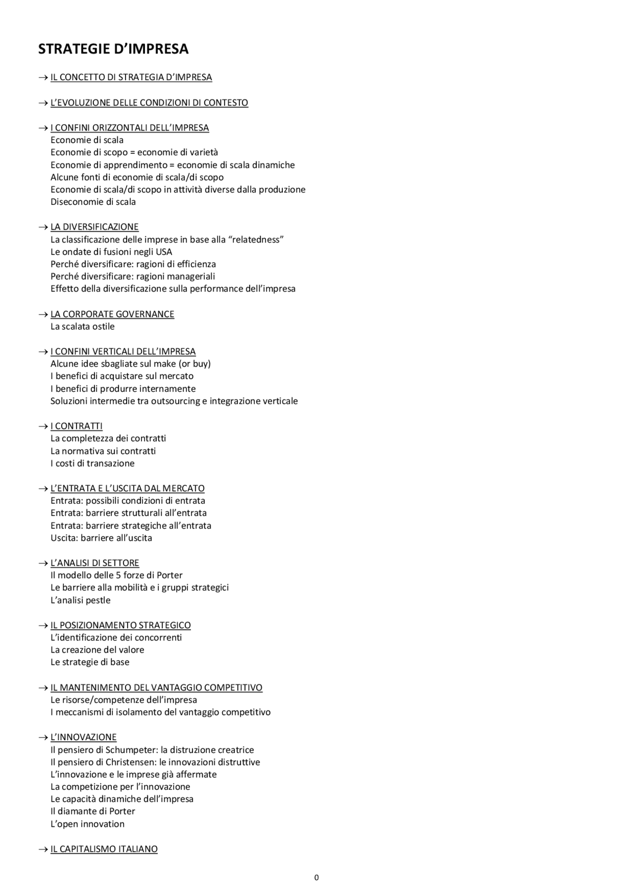 Riassunto Strategie Dimpresa Trento Unitn Docsity