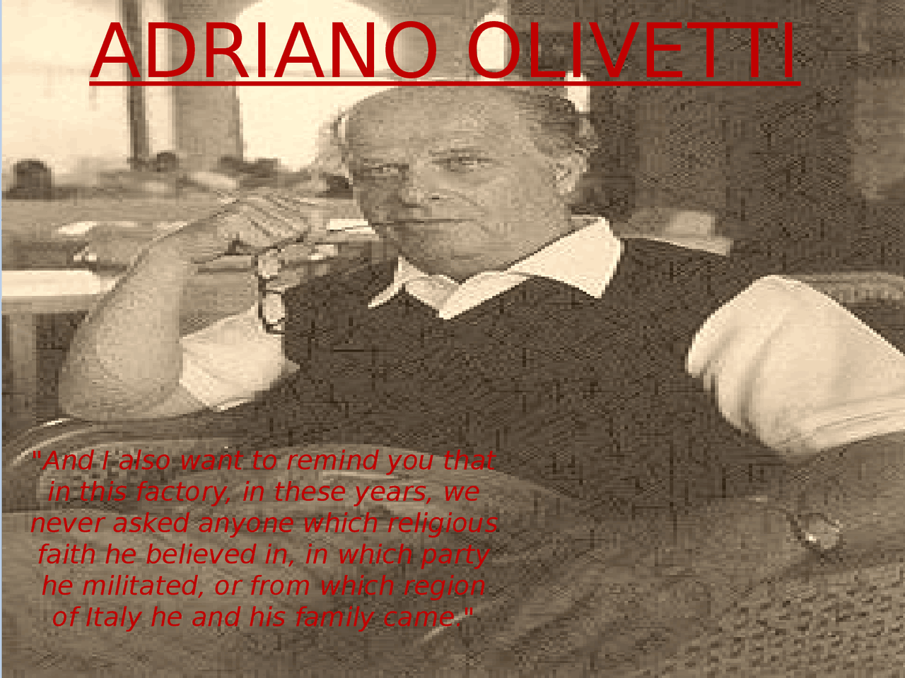 Ppt Su Adriano Olivetti In Lingua Inglese Docsity
