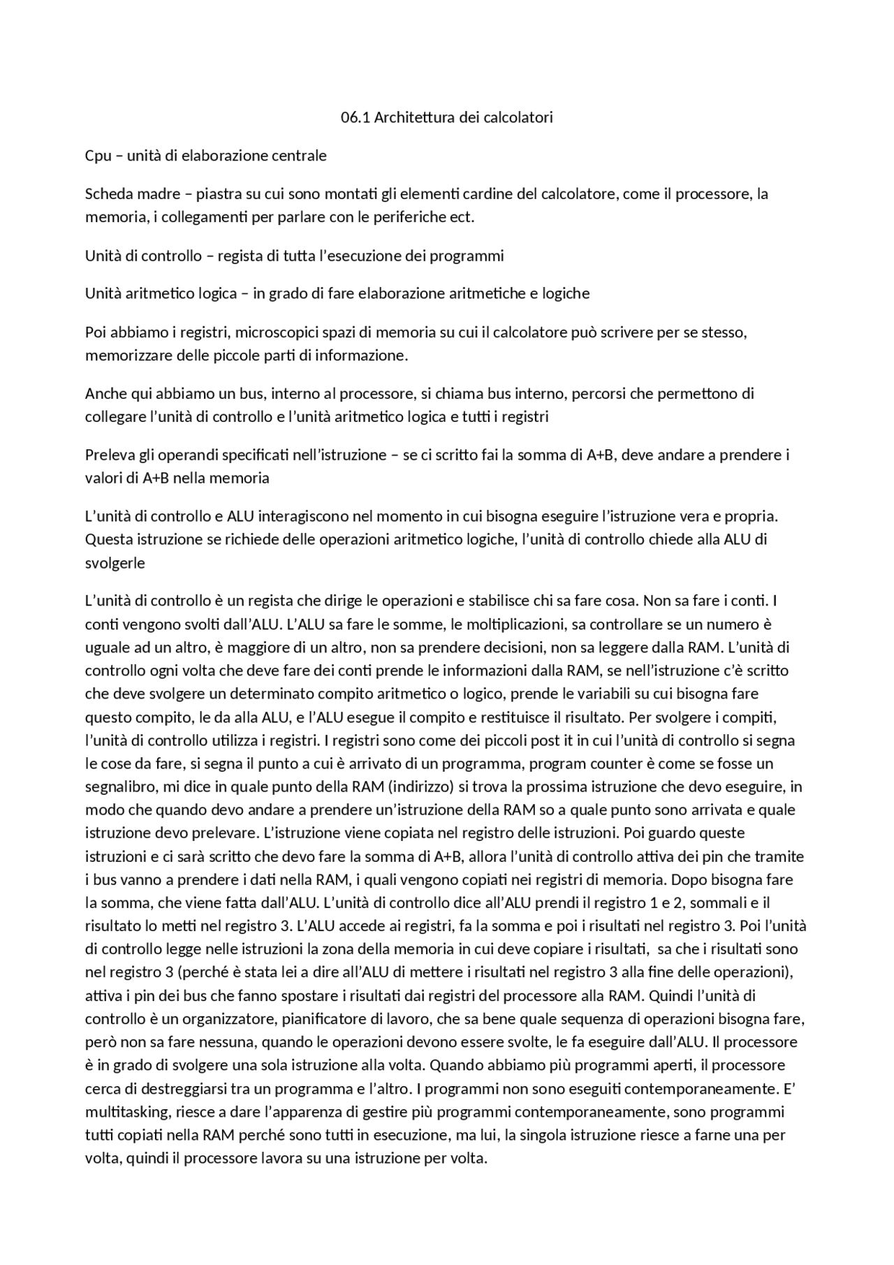 Architettura Dei Calcolatori Seconda Parte Docsity
