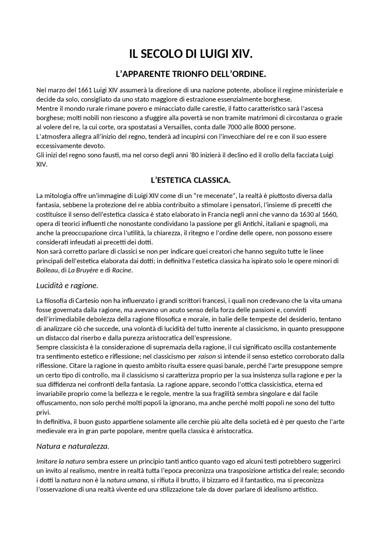 Il Secolo Di Luigi Xiv Docsity