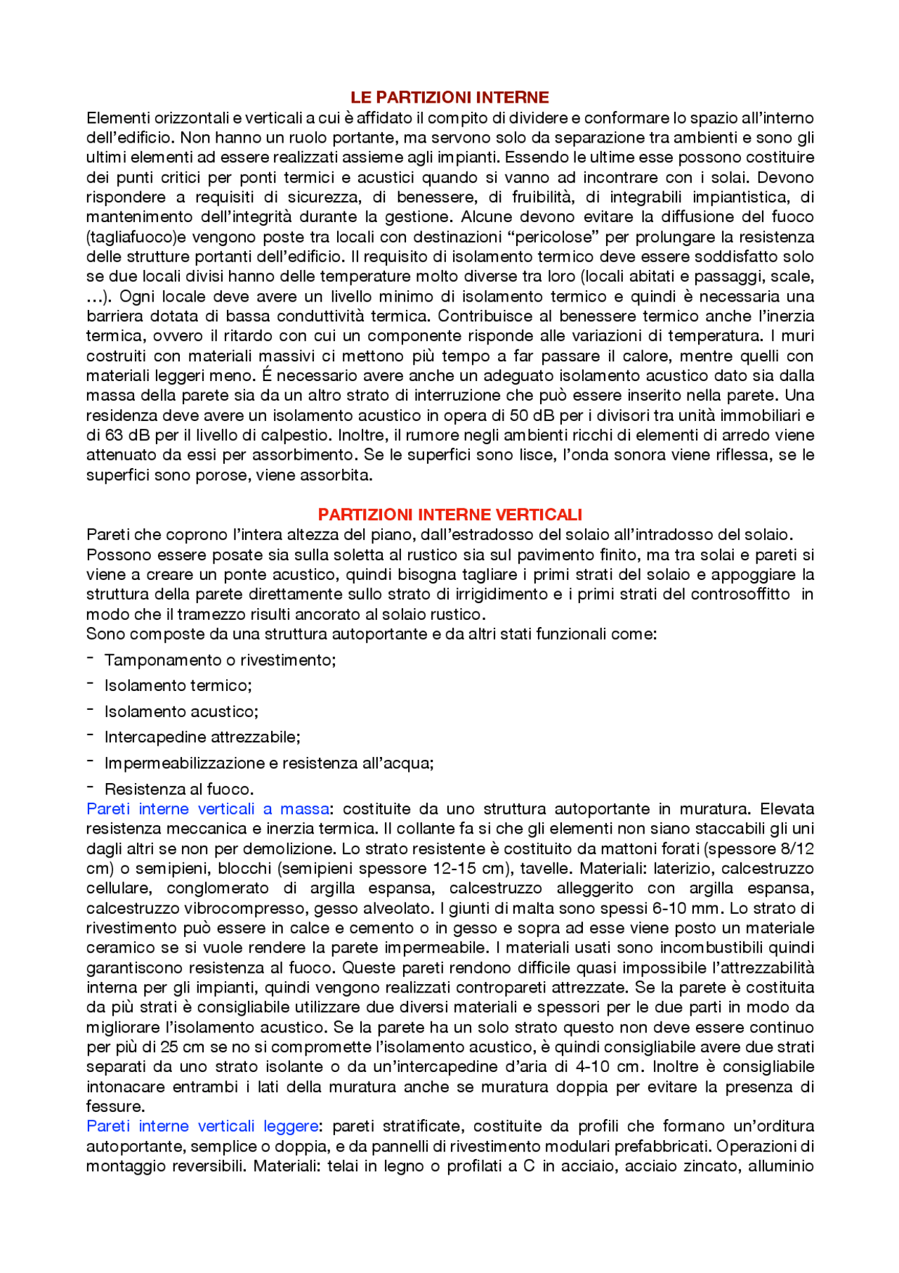 Appunti Lezione Partizioni Interne Docsity