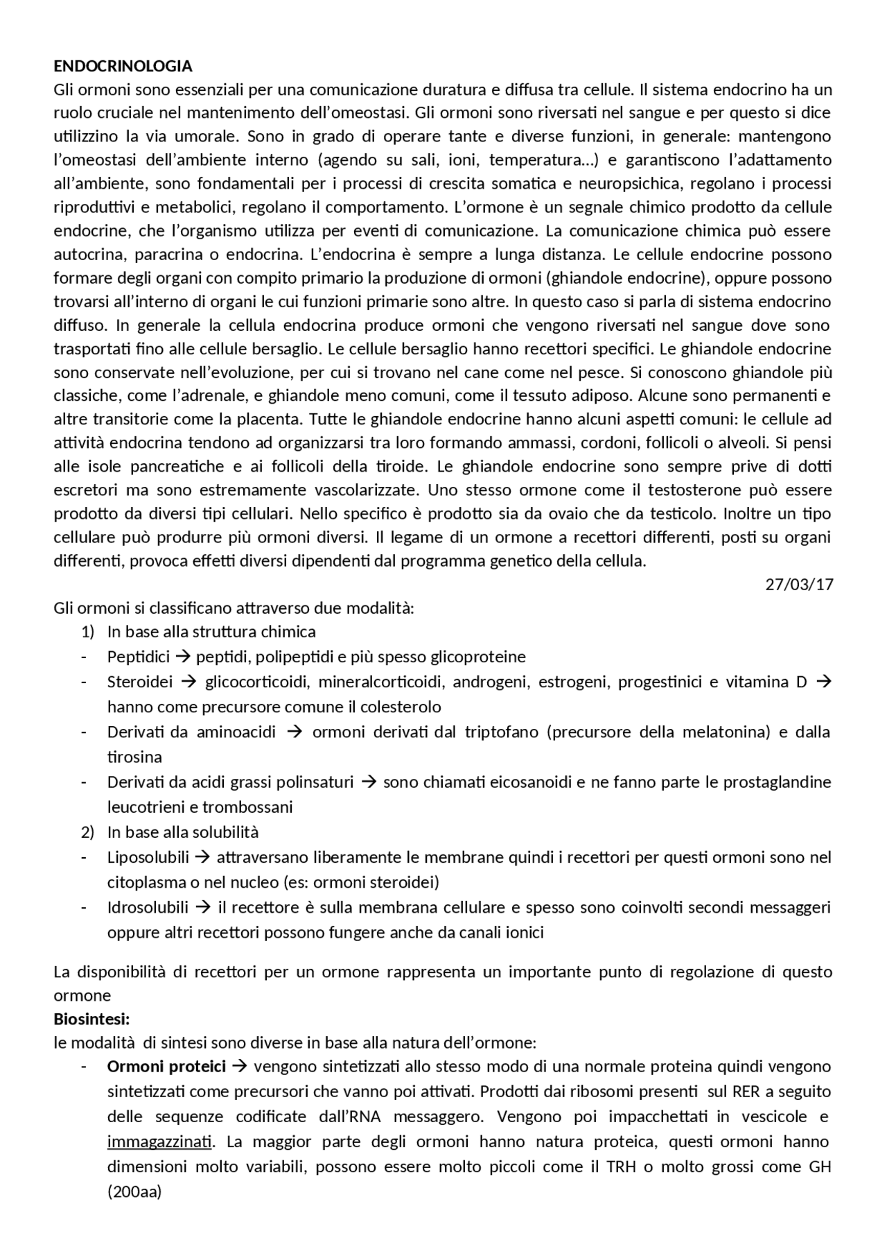 Appunti Di Fisiologia Veterinaria Unipr Docsity