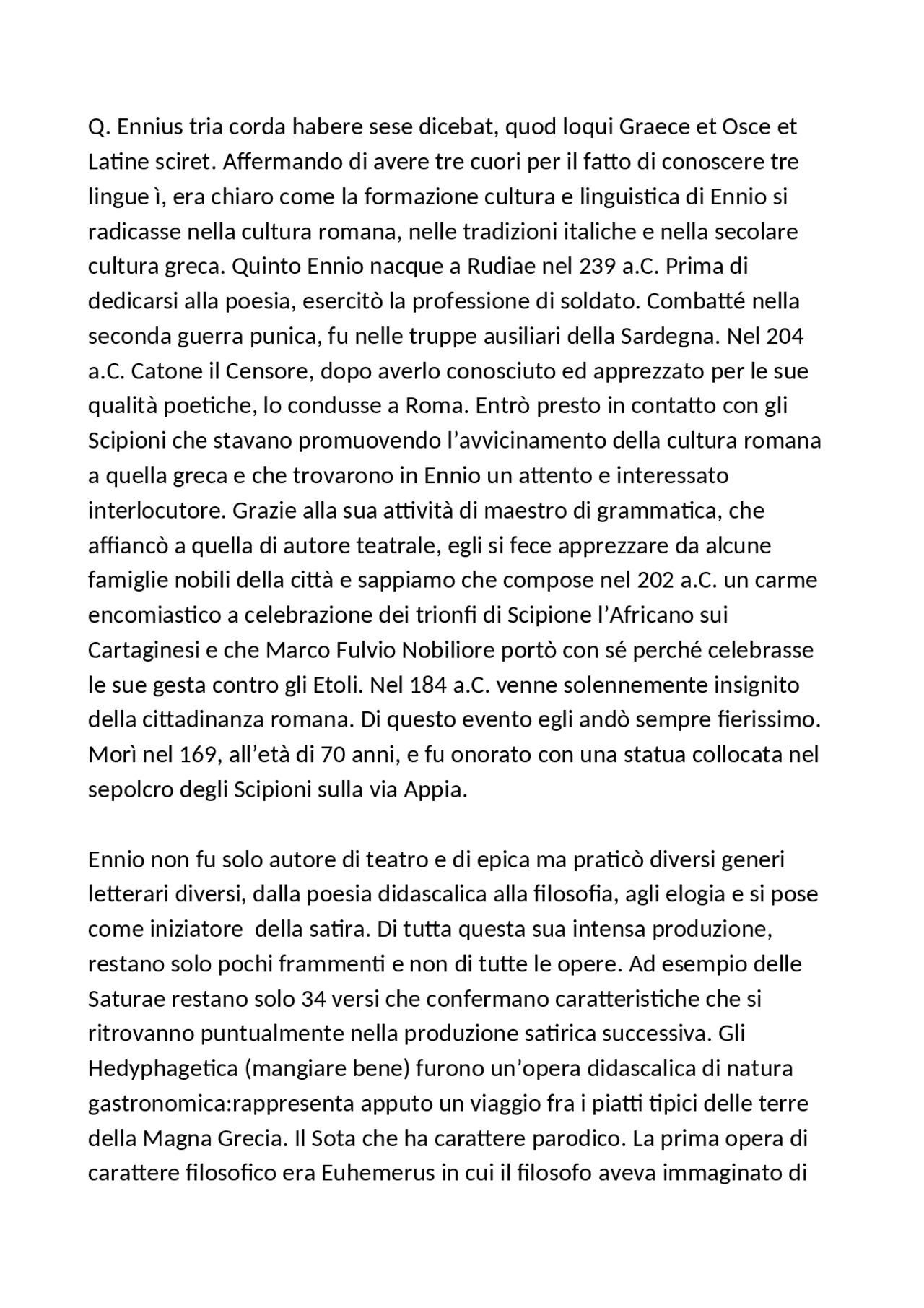 Ennio Catone Lucilio Docsity