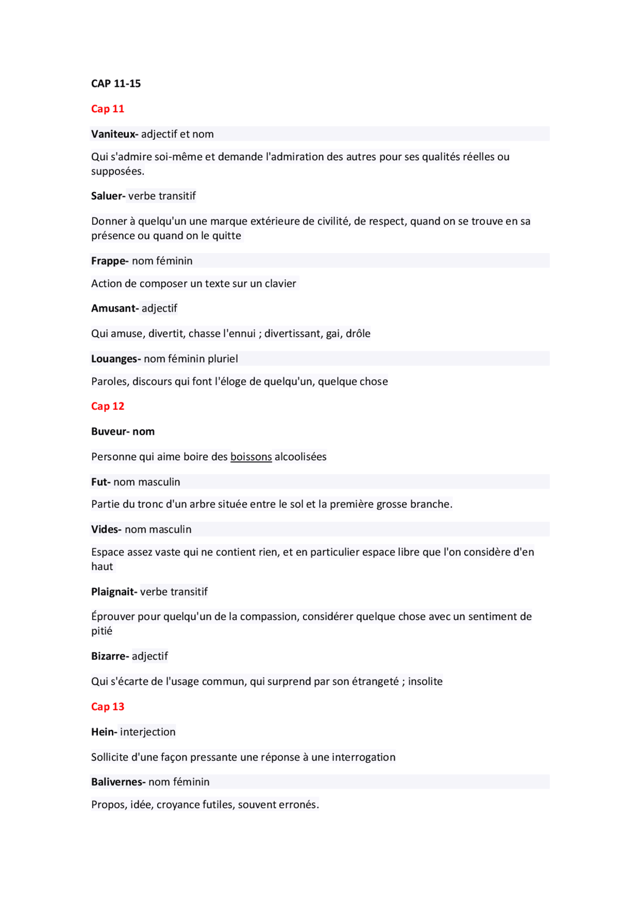 Vocabulaire le petit prince | Apuntes de Francés | Docsity