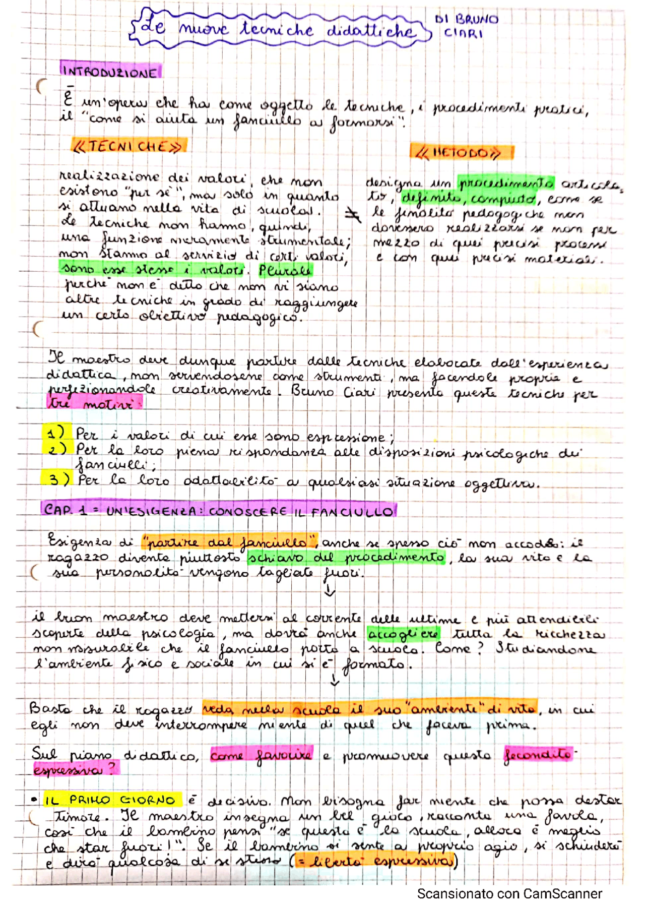 Le Nuove Tecniche Didattiche Di Bruno Ciari Schemi E Mappe