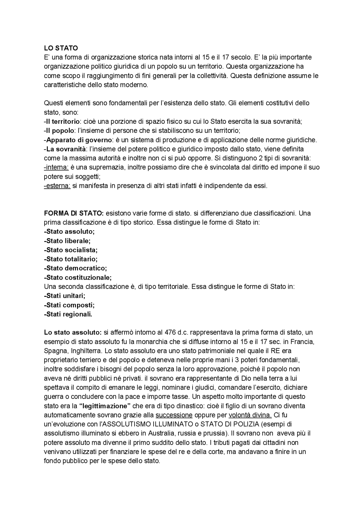 Stato Elementi Di Diritto Pubblico Docsity