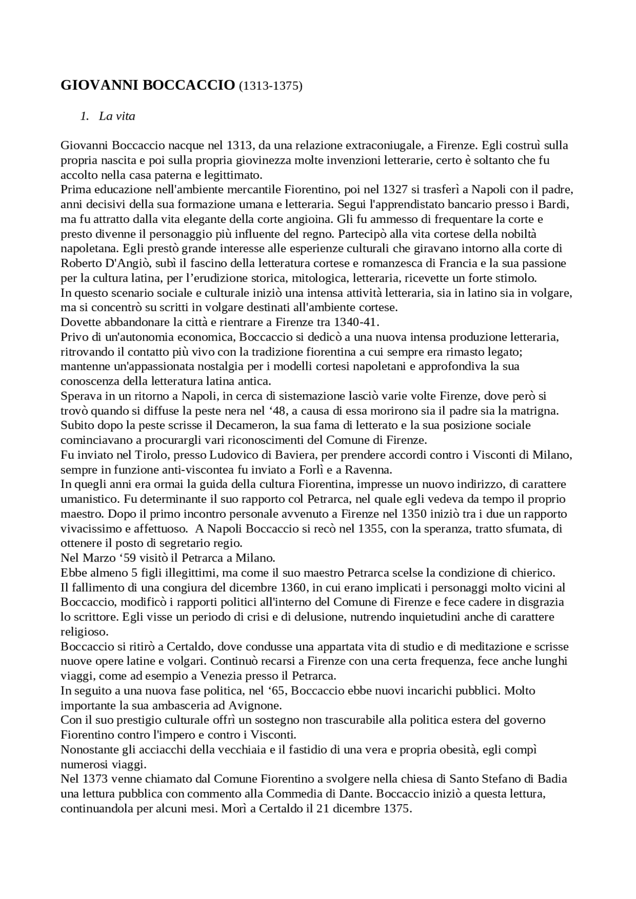 Boccaccio Ferroni 2 Riassunto Docsity