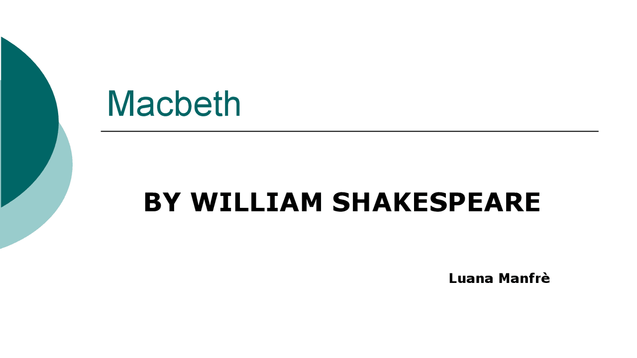 Macbeth Di Shakespeare Docsity