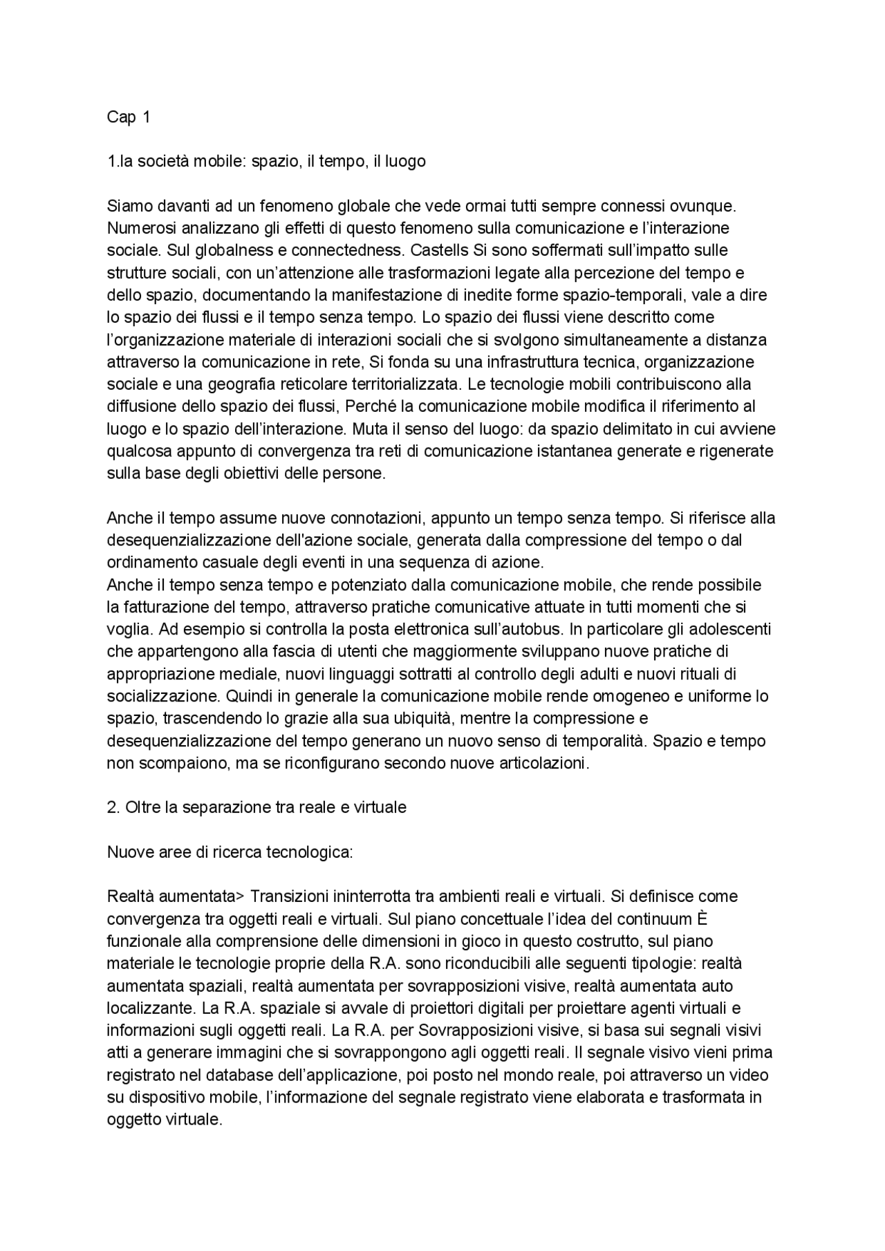 Mobile Learning Riassunto Docsity