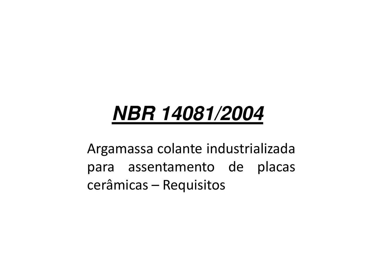 Nbr 14081 Argamassa Colante Docsity