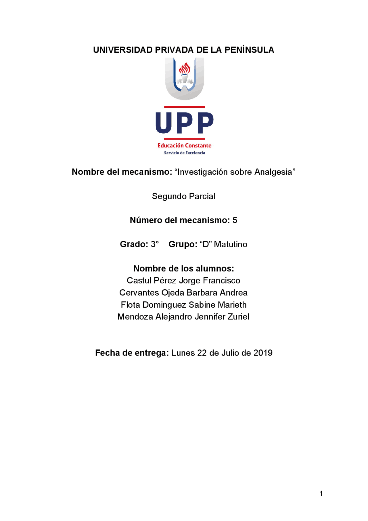Analgesia En Anestesiología Docsity