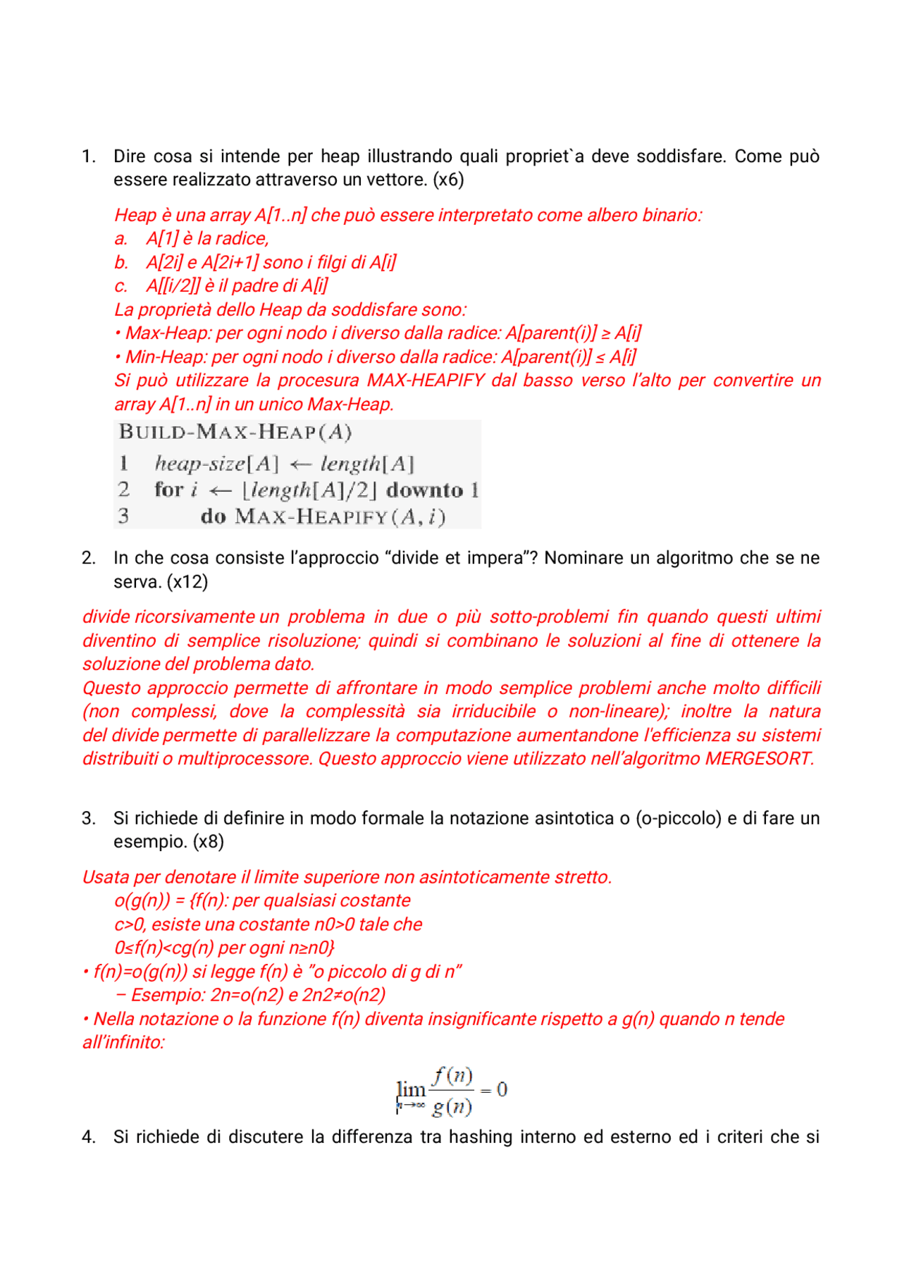 Domande Teoriche Di Algoritmi E Strutture Dati Docsity