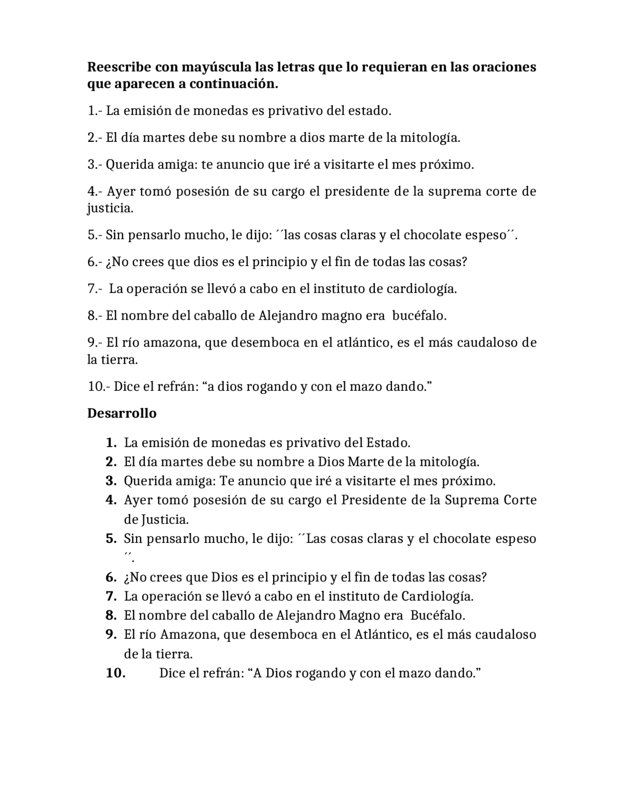 Tarea de español uno - Docsity