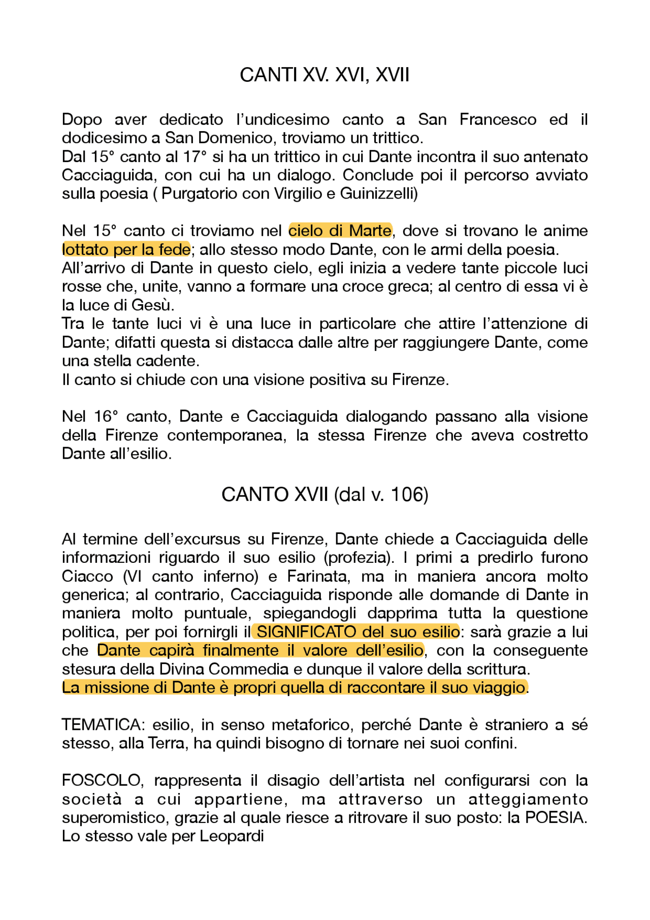 Dante Paradiso Canti Xvxvixvii Docsity